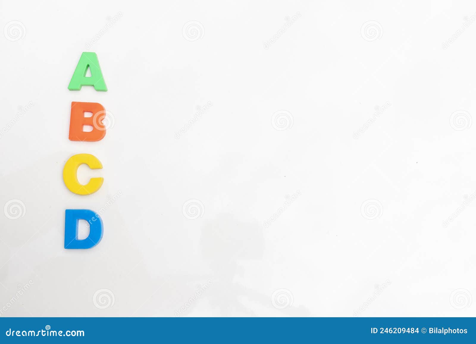 ABCD Alphabet on a White Isolated Background with Copy Space Stock ...