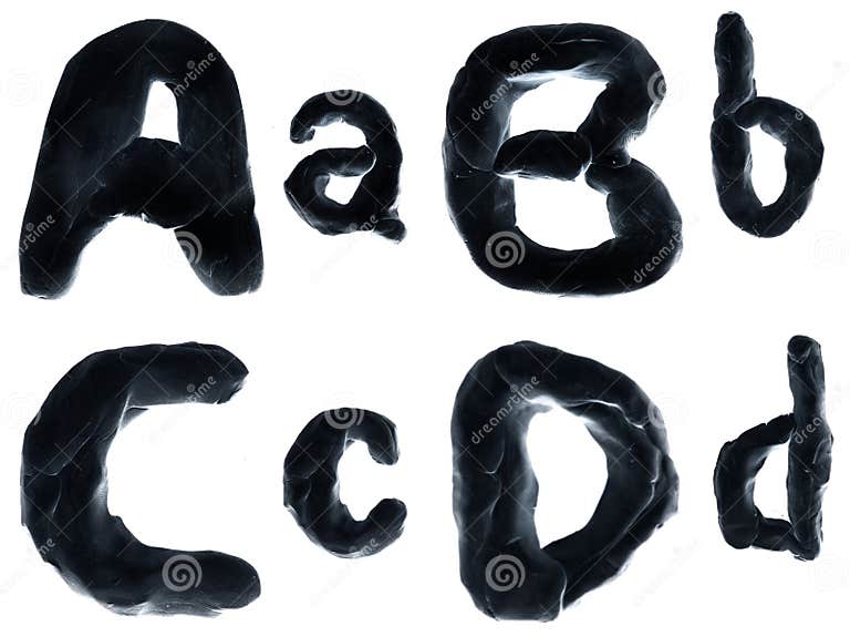 ABCD :Black Font Design Form Clay. Stock Illustration - Illustration of ...