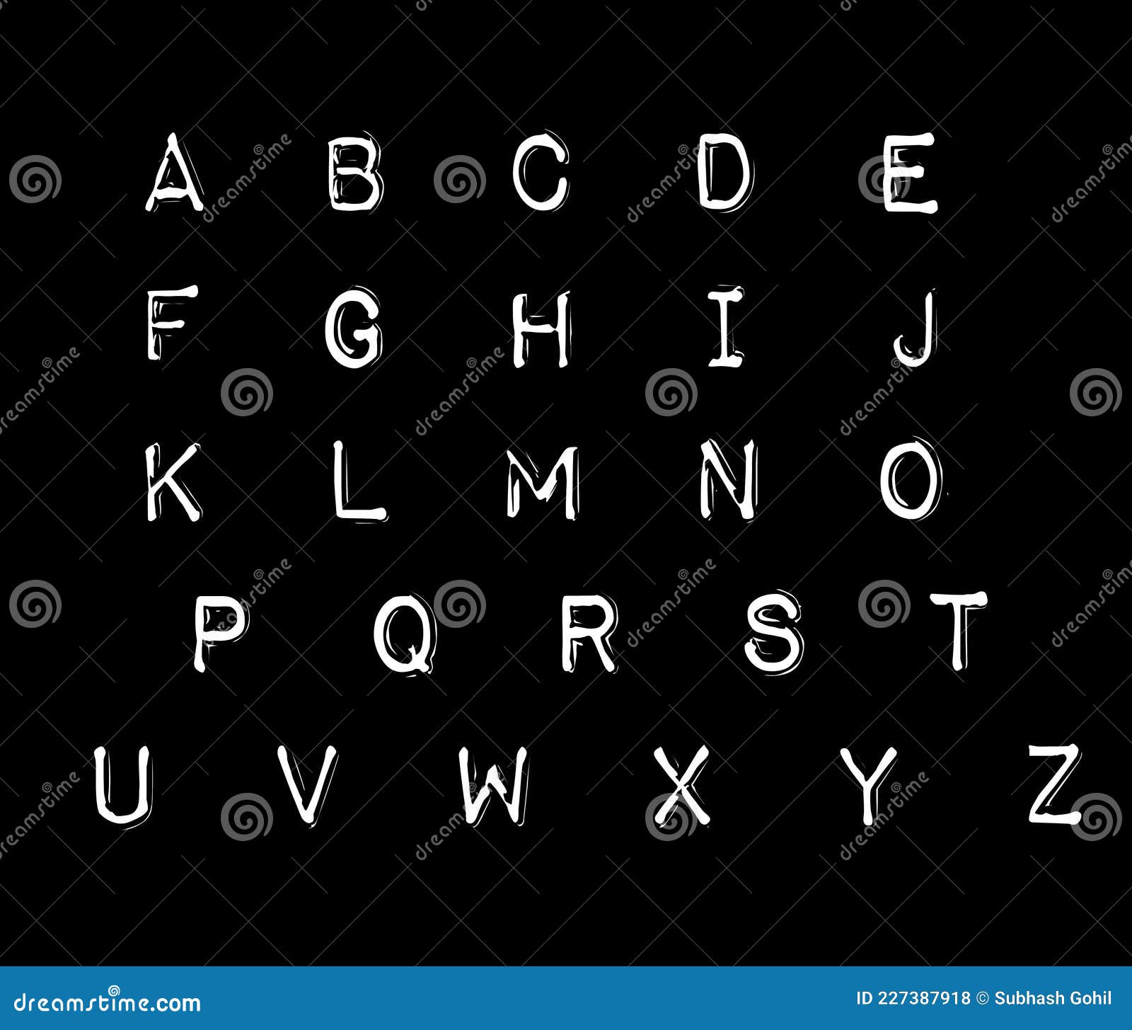 ABCD Font Black and White Background Stock Illustration - Illustration ...
