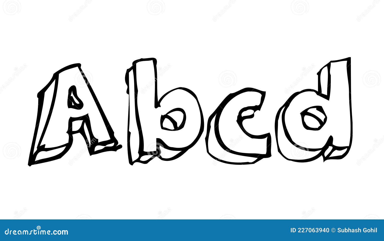 Abcd Font Black and White Background Stock Illustration - Illustration ...
