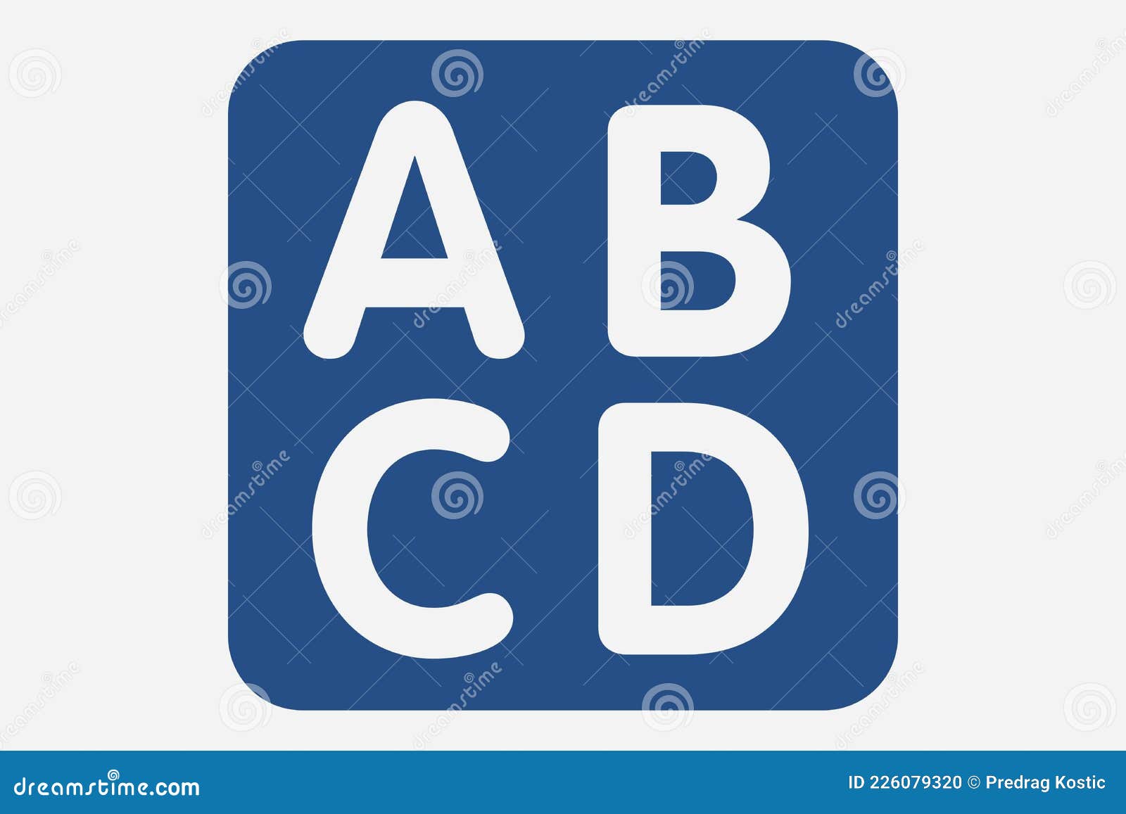ABCD Letters Written in a Blue Cube in White. Stock Illustration ...