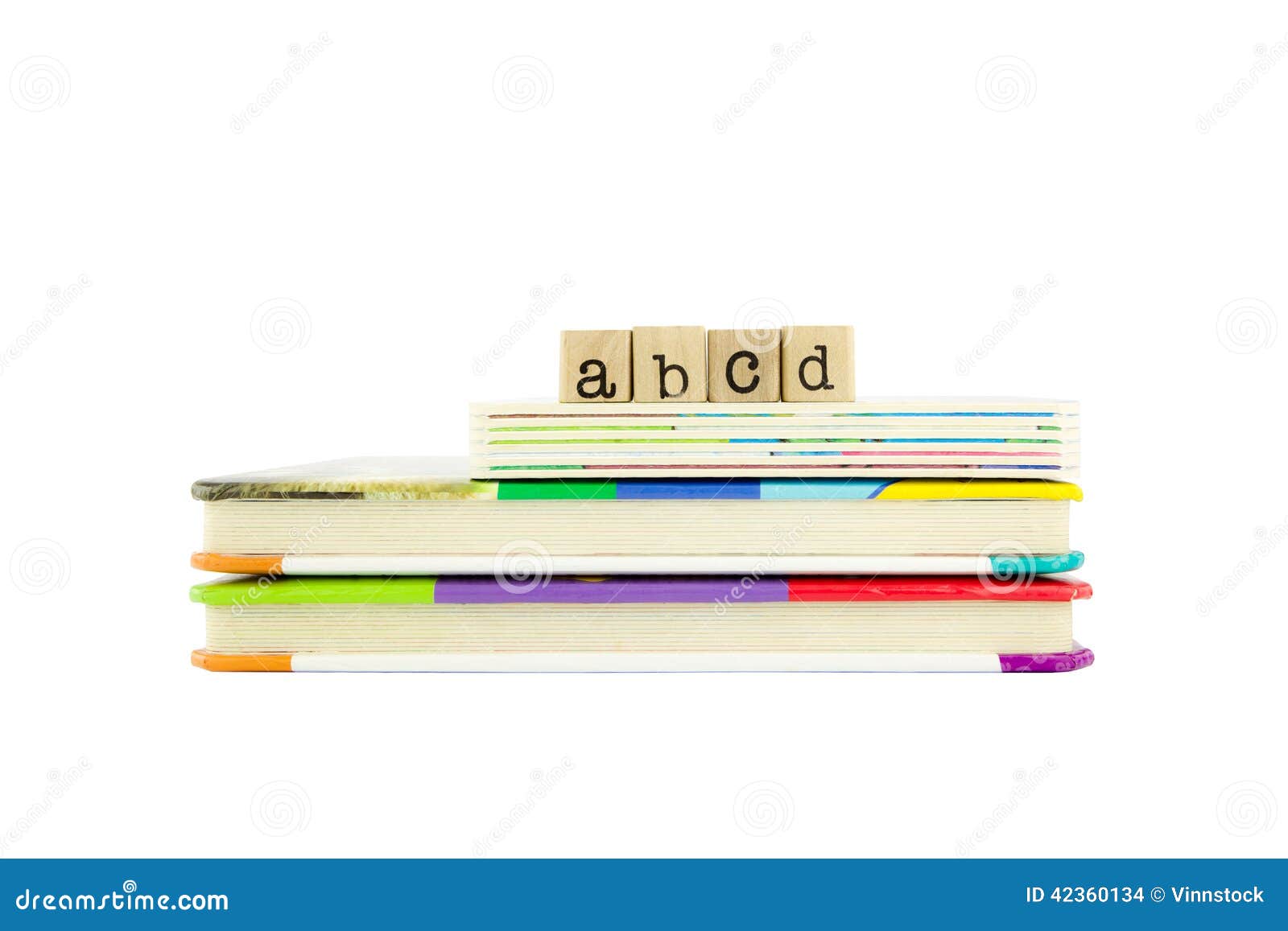 Abcd Word on Wood Stamps and Children S Board Books Stock Photo - Image ...