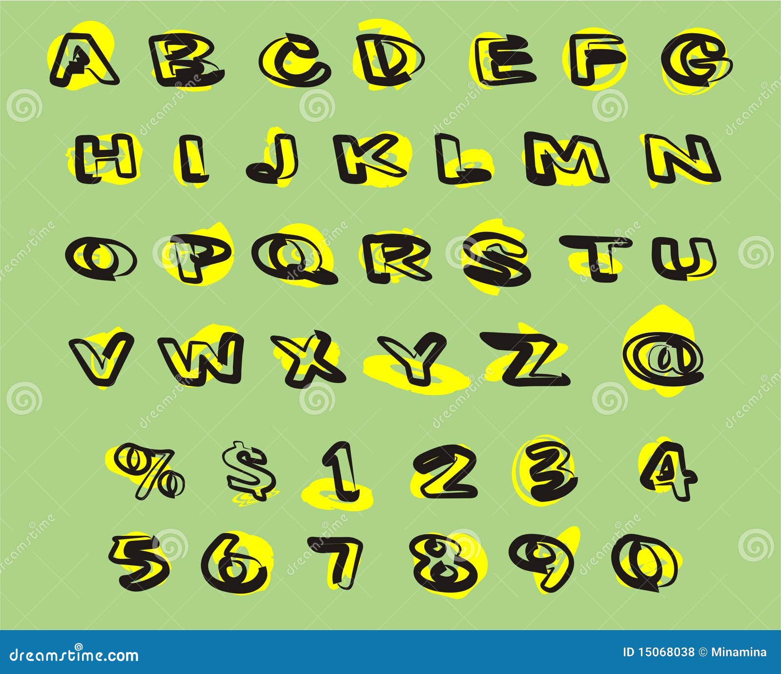 Abcd1 stock vector. Illustration of sign, font, paper - 15068038