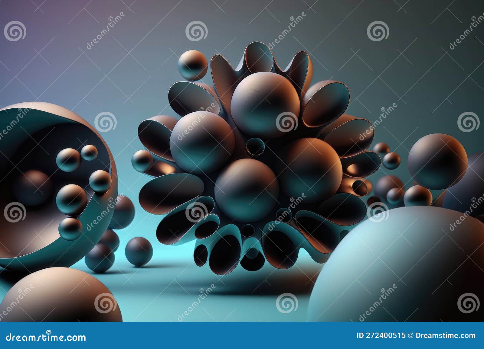 Abctract Matte Spheres on Dark Background. AI Generation Stock ...