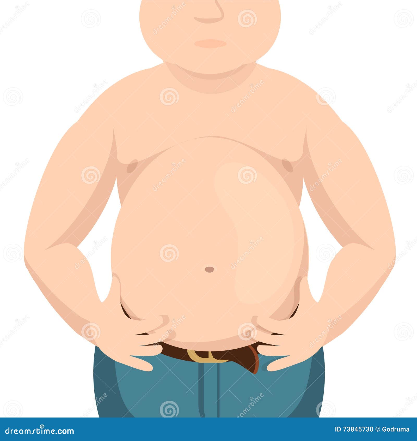Abdomen Fat, Overweight Woman With A Big Belly. Vector Illustration ...