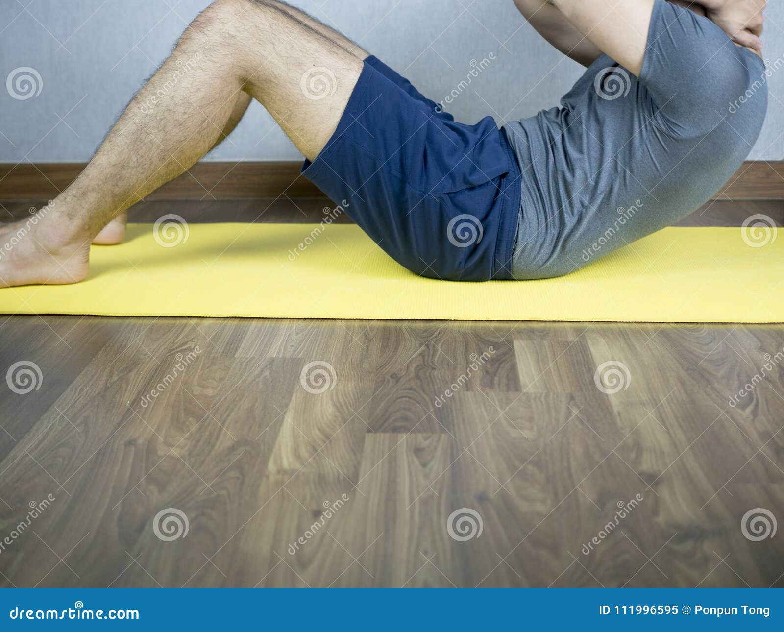Abdominal Crunch Workout Close Up by Man on Mat Stock Image - Image of ...