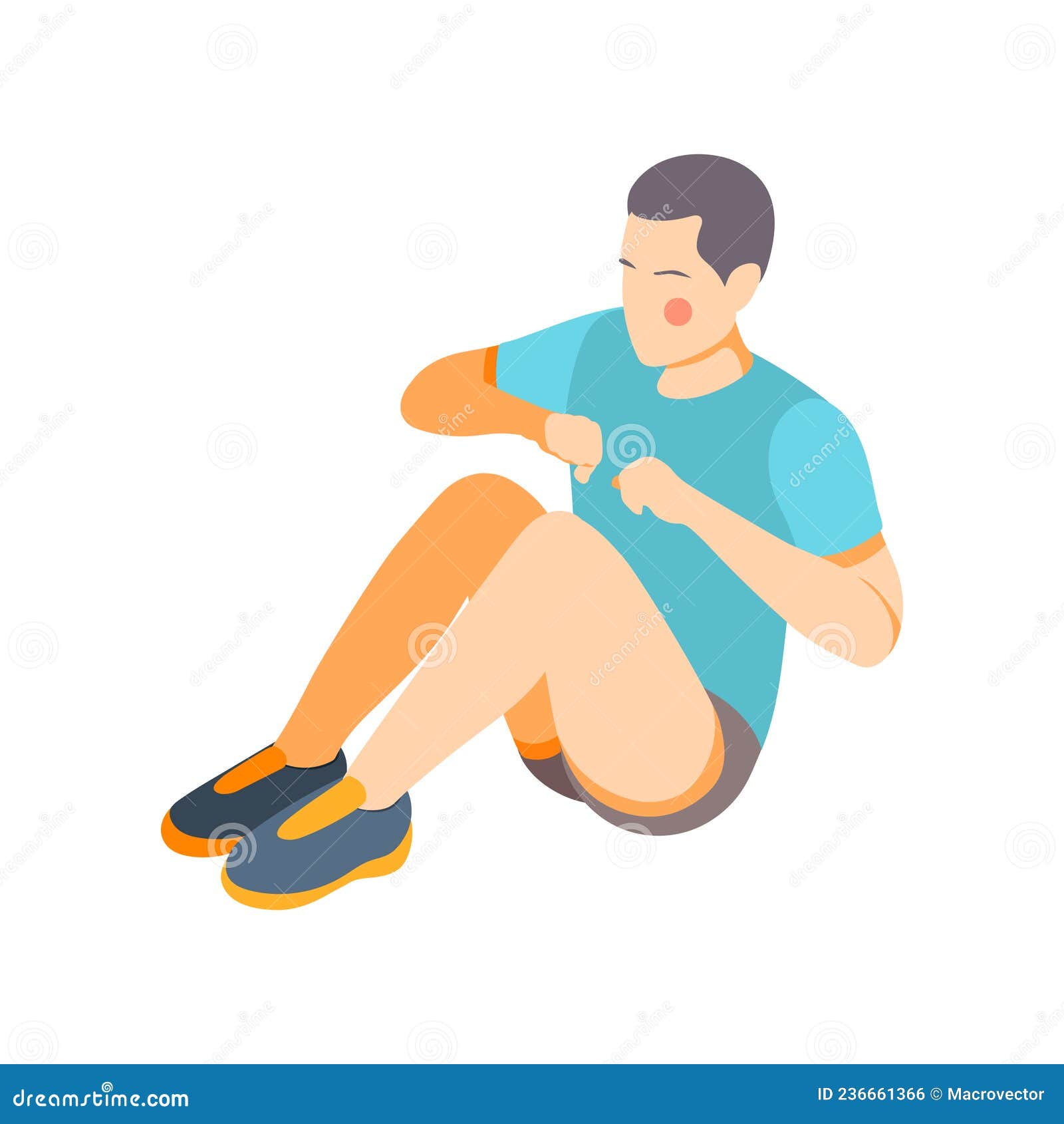 Abdominal Crunches Exercise Composition Stock Vector - Illustration of ...