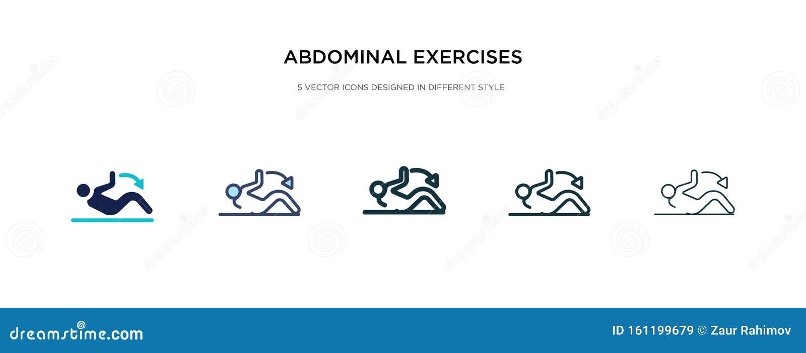 Abdominal Exercises Icon in Different Style Vector Illustration. Two ...