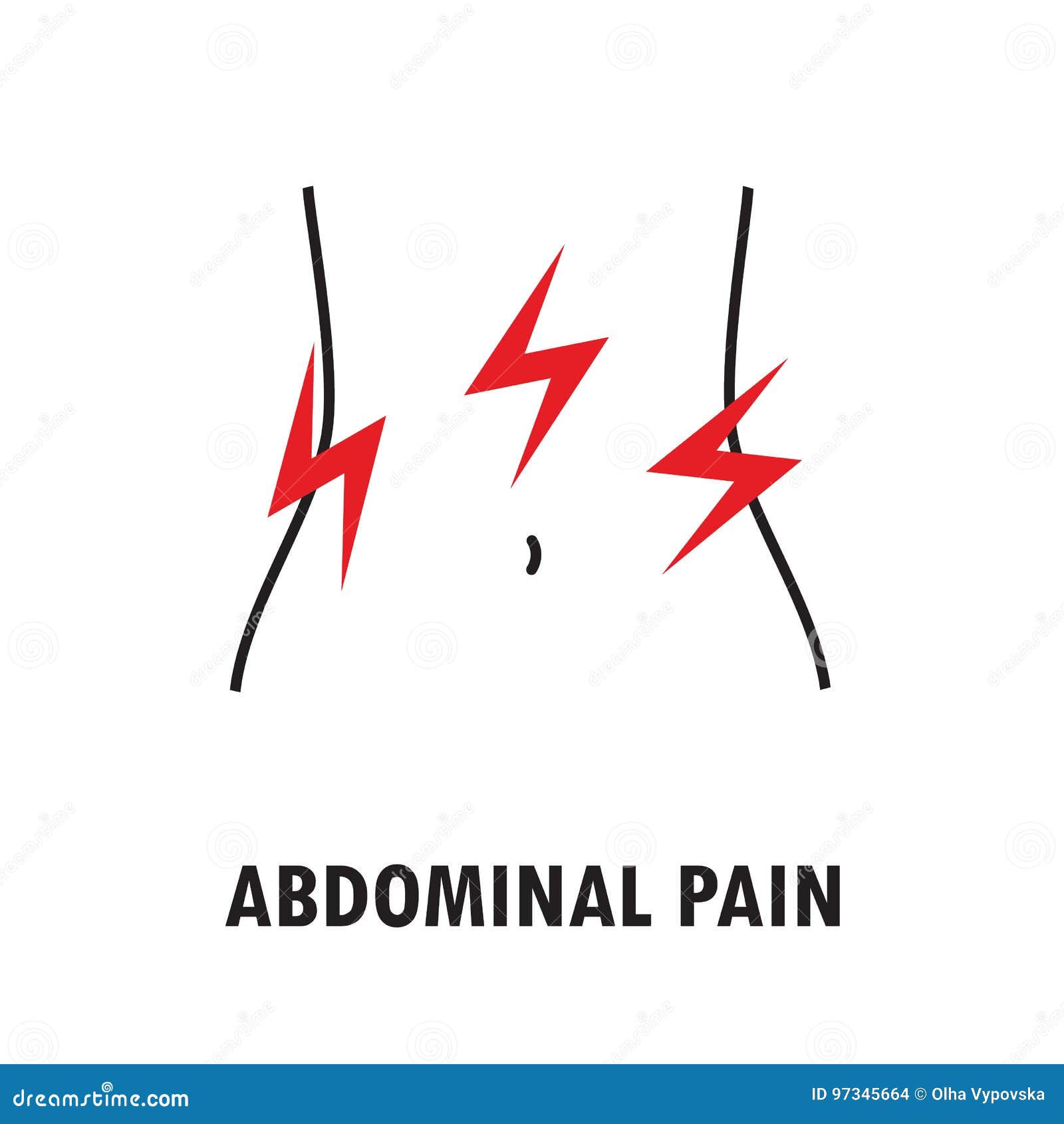 Abdominal Pain Or Stomach-ache. Logo Or Icon Template In Linear Style ...
