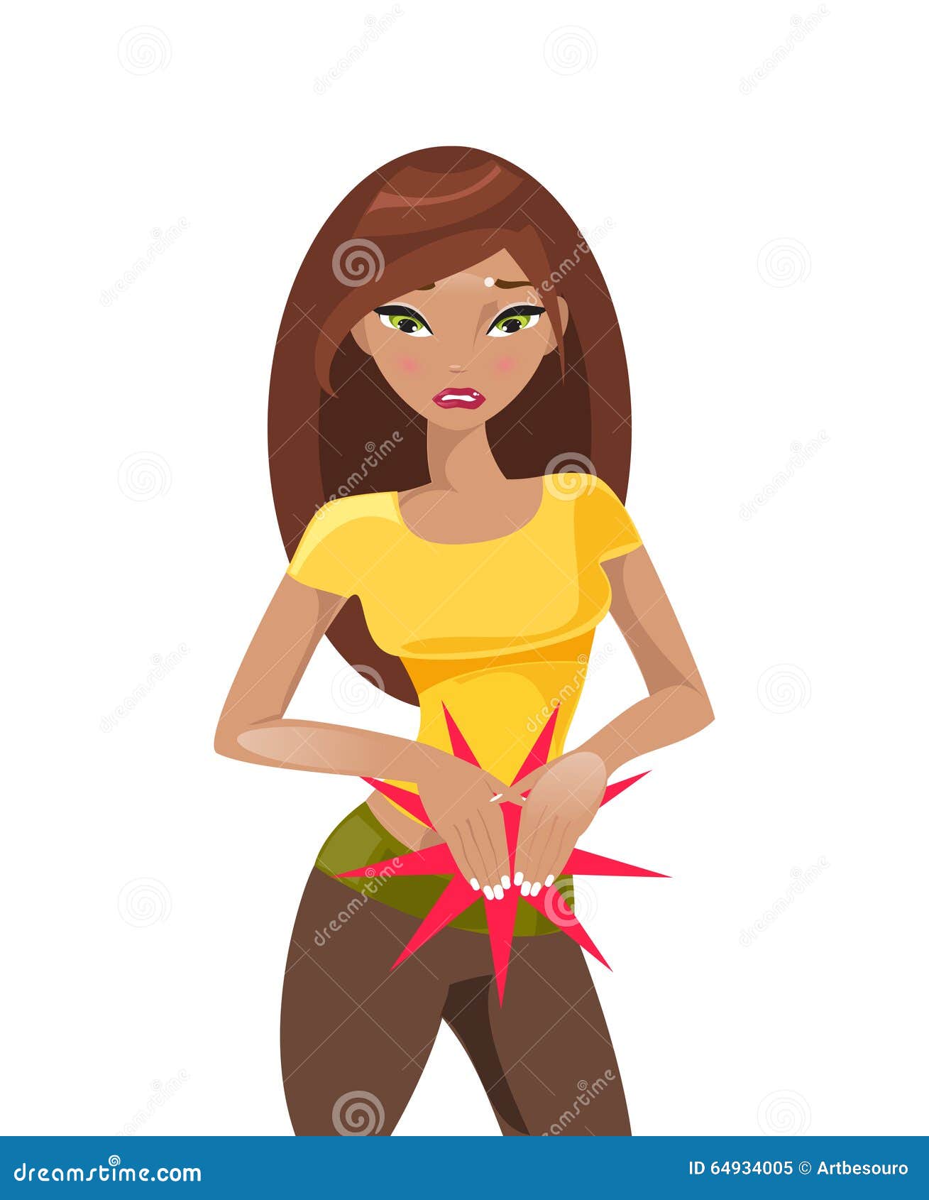 Abdominal Pain. Vector Illustration Stock Vector - Illustration of ...