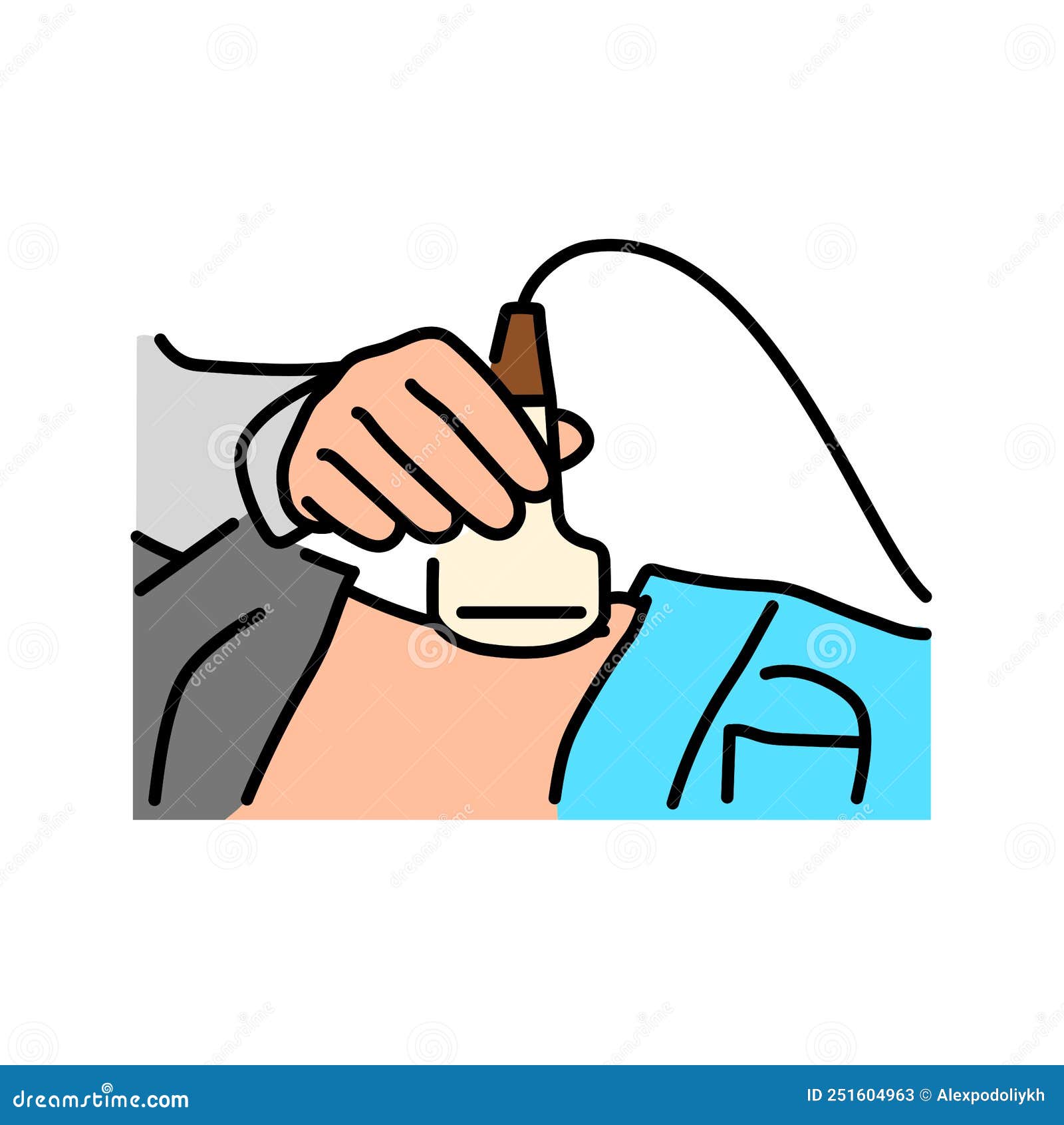 Abdominal Ultrasound Color Line Illustration Stock Vector ...