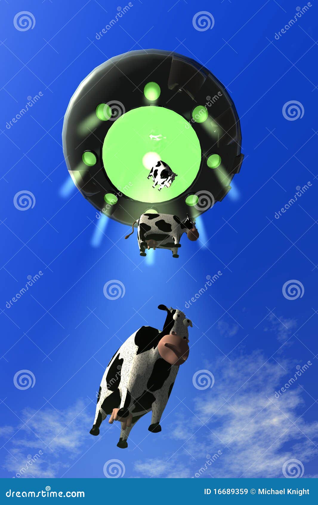 Abducción Cómica 3 De La Vaca Stock de ilustración - Ilustración de ...