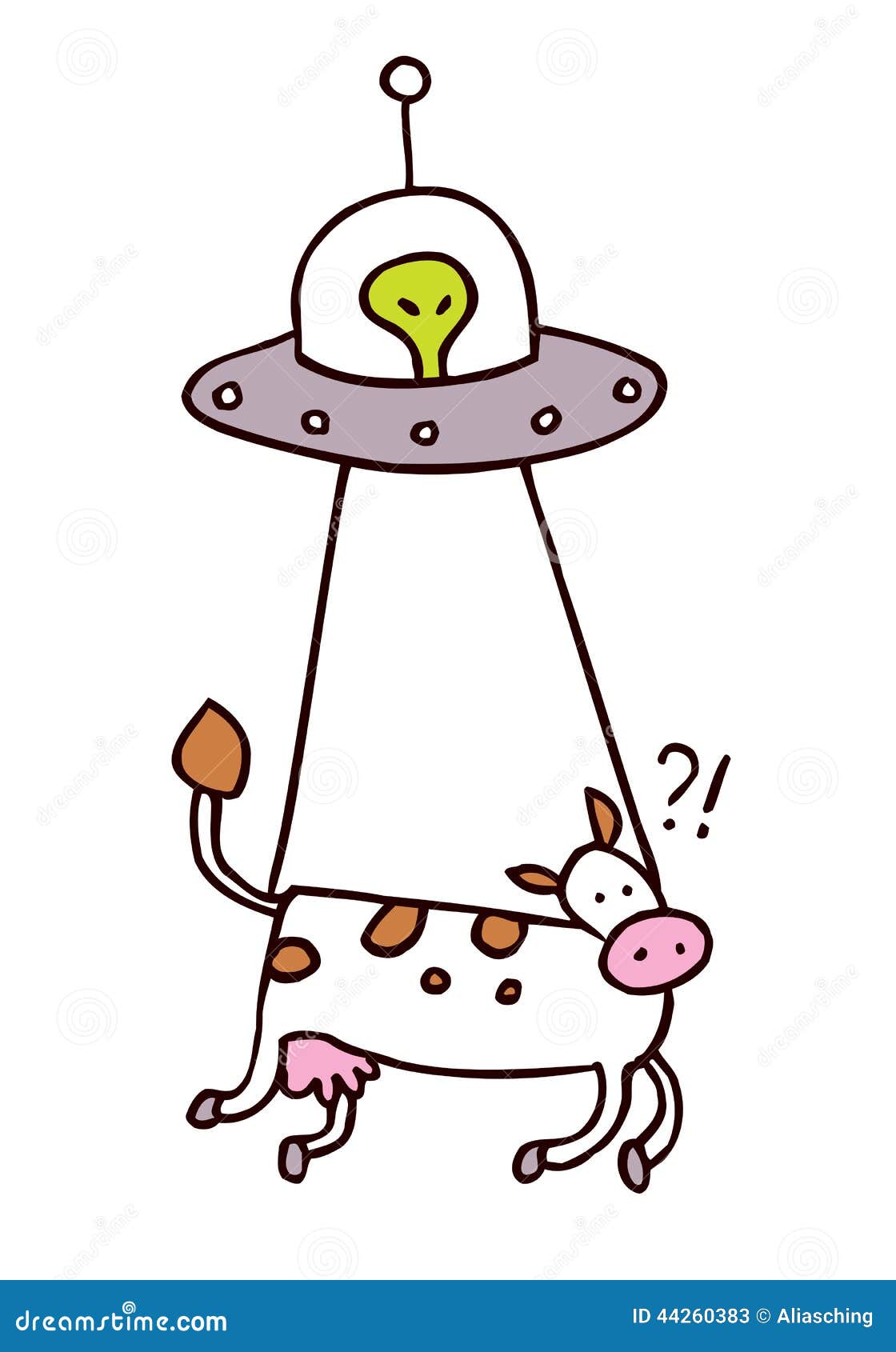 Abducción Extranjera De La Vaca Ilustración del Vector - Ilustración de ...