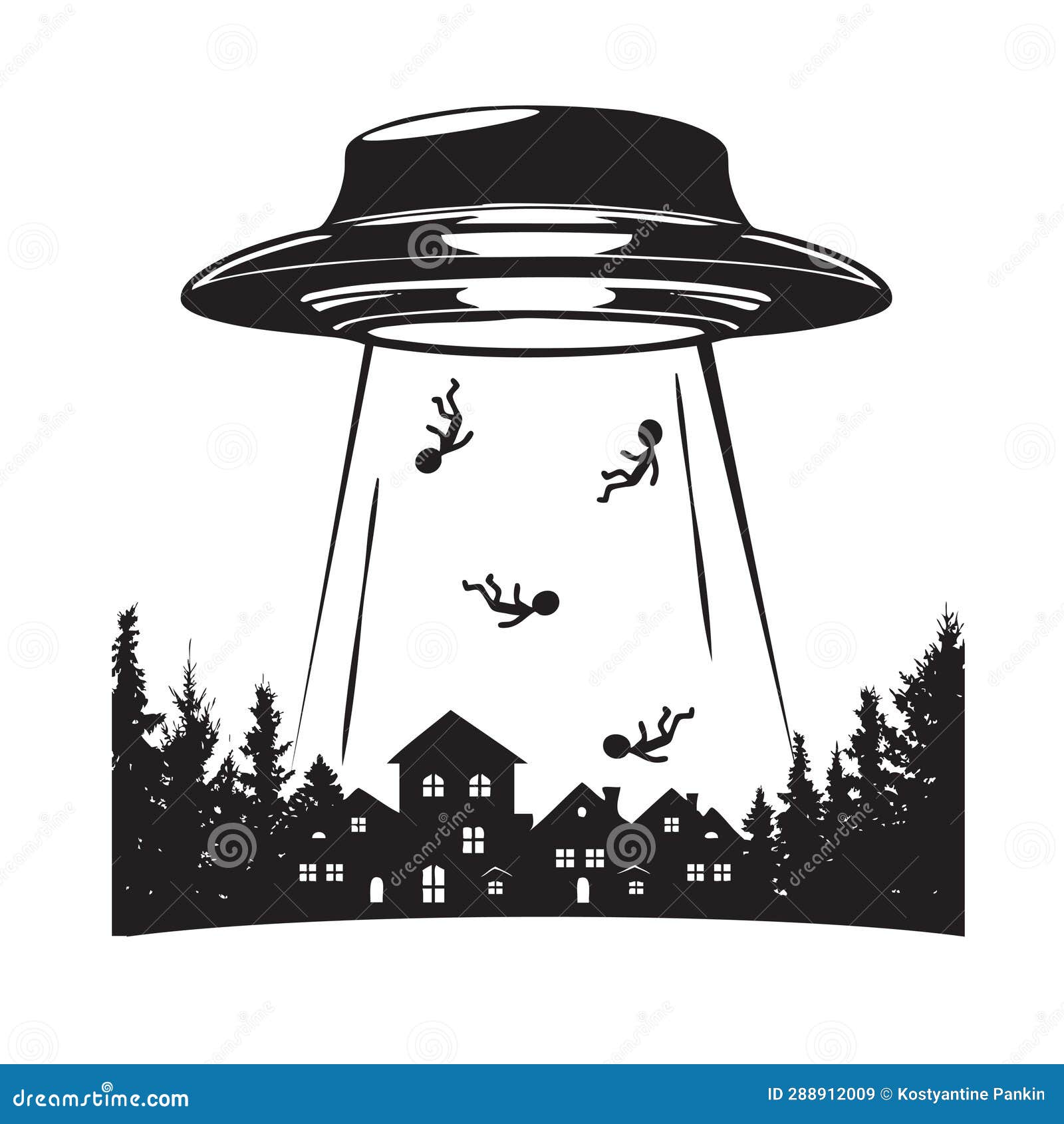 Abduction of People by Aliens Stock Vector - Illustration of research ...