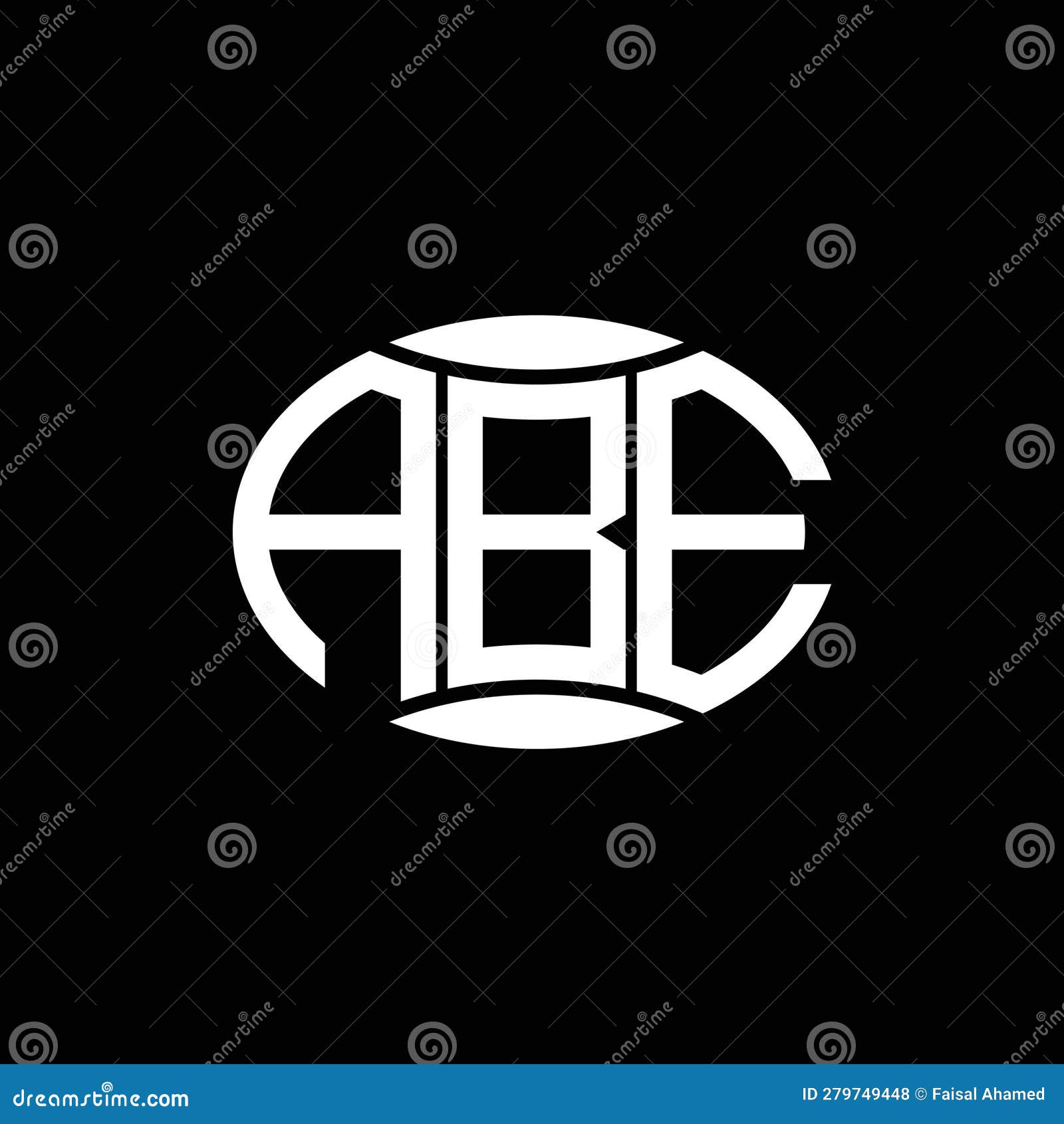 ABE Abstract Monogram Circle Logo Design on Black Background. ABE ...