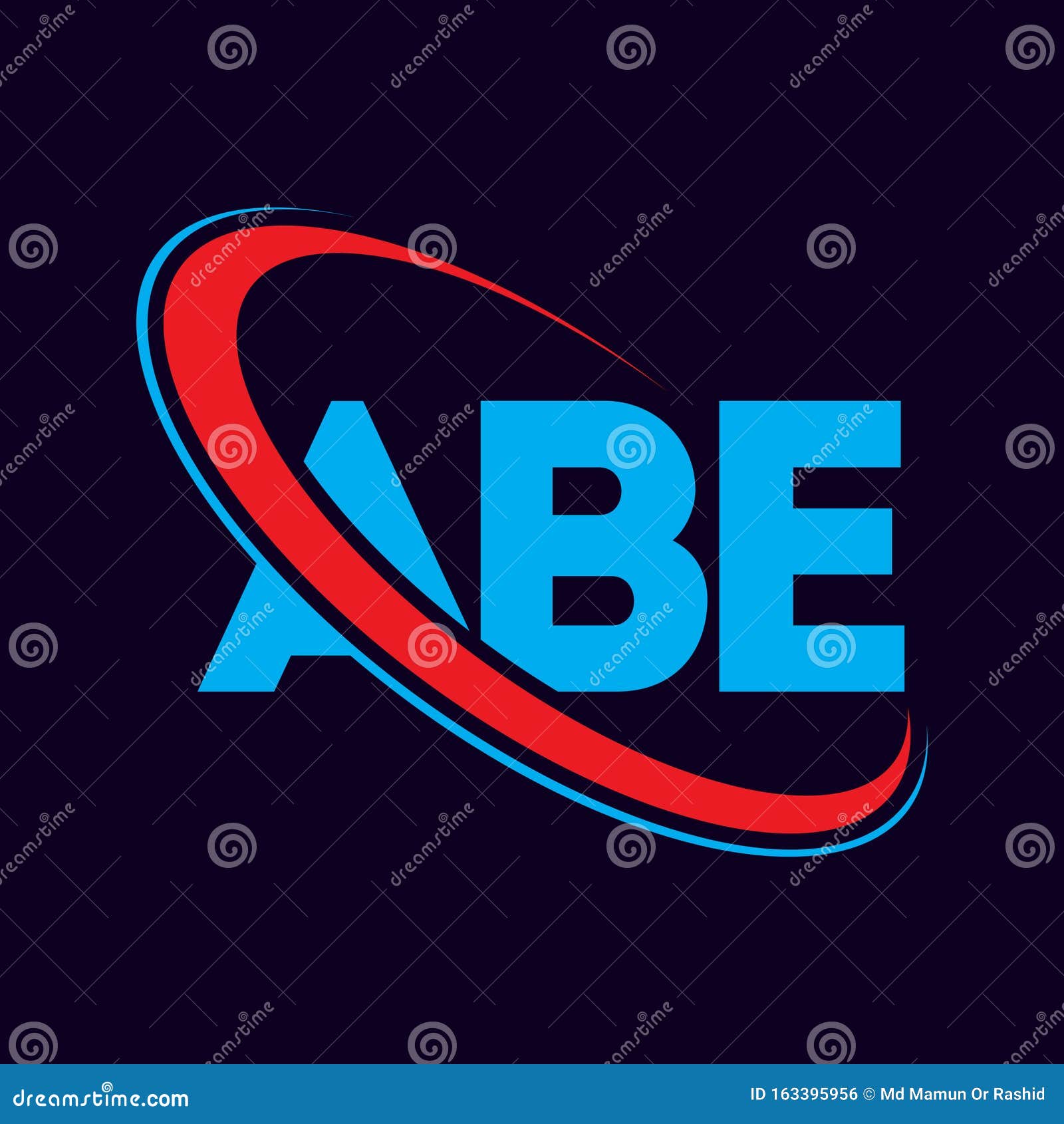 ABE Letter Logo Design, a B E Letter Design, ABE Blue and Red Letter ...