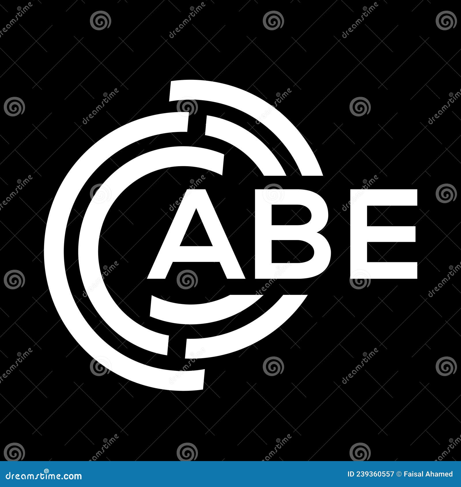ABE Letter Logo Design on Black Background. Stock Vector - Illustration ...