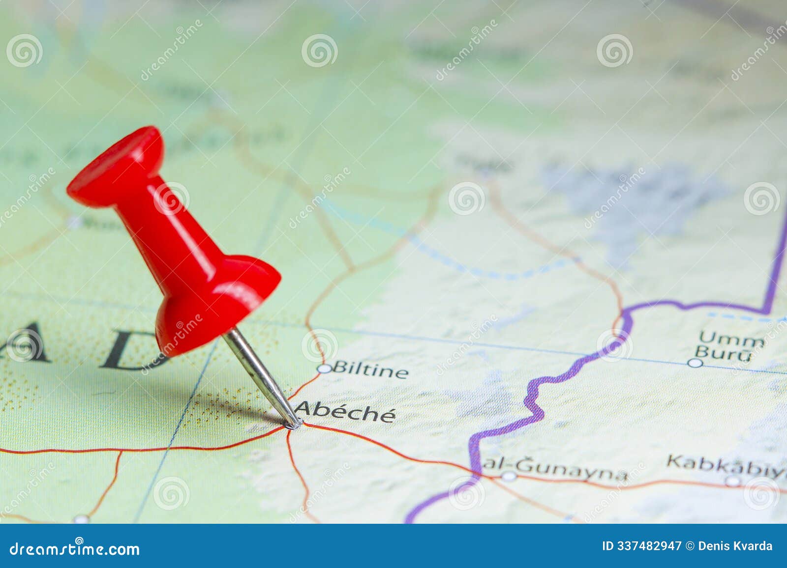 Abeche, Chad Pin on Map of Africa Stock Image - Image of town ...