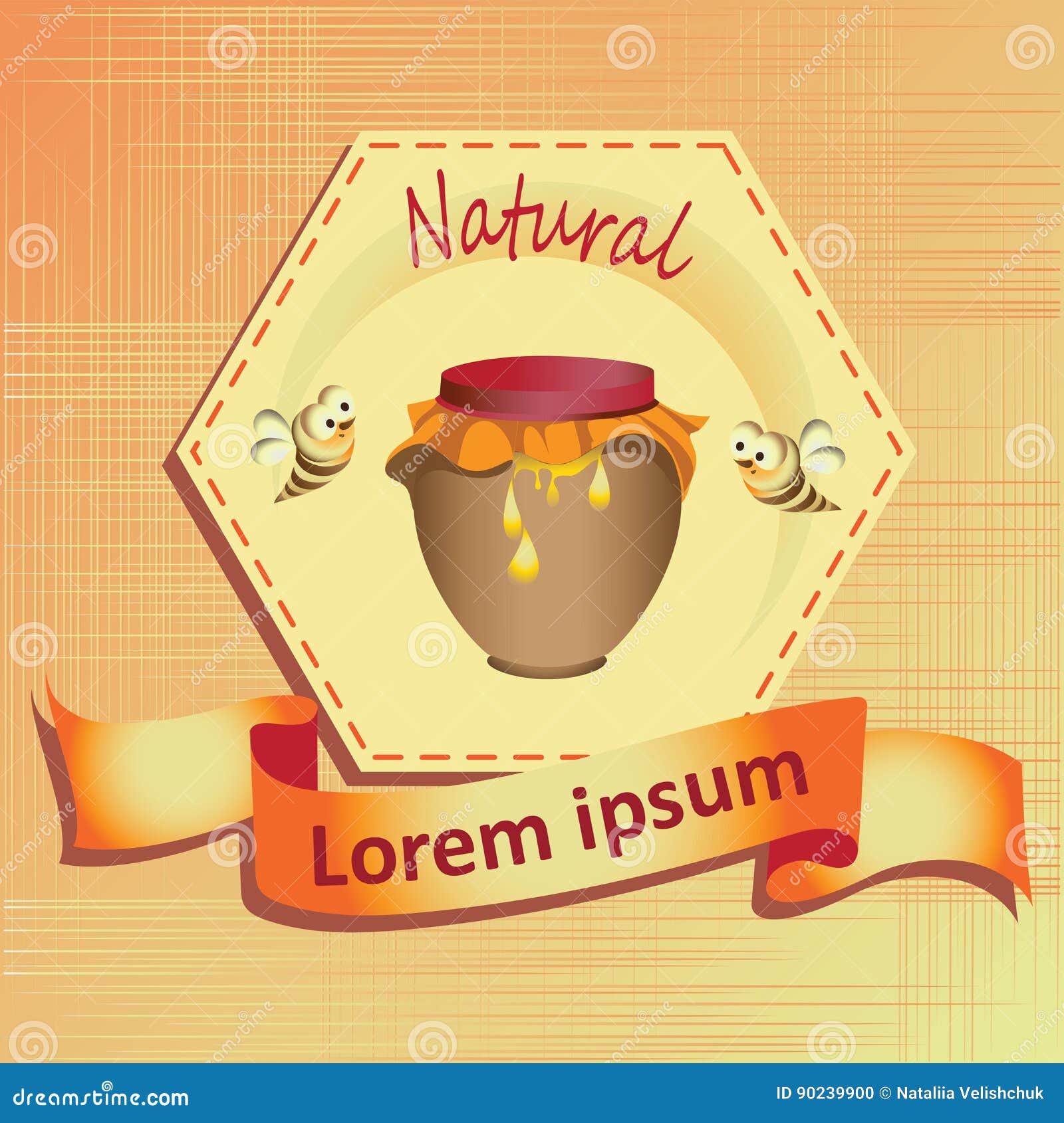 Abeilles et pot de miel illustration de vecteur. Illustration du ...