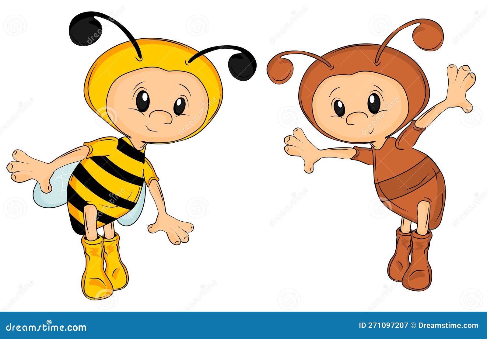 Abeja con hormiga stock de ilustración. Ilustración de adulto - 271097207