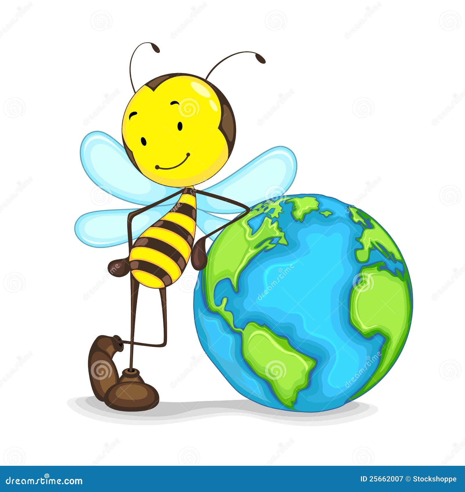 Abeja con un globo ilustración del vector. Ilustración de recorrido ...