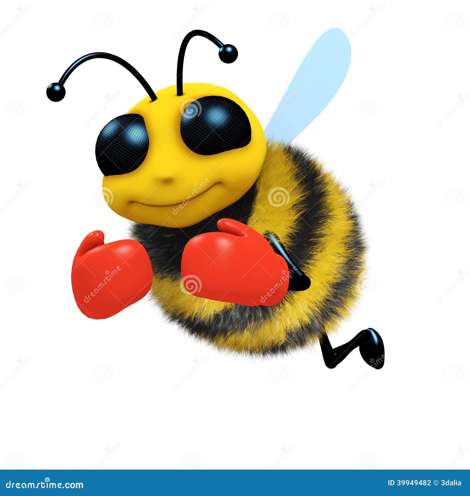 Abeja del boxeador 3d ilustración del vector. Ilustración de picadura ...