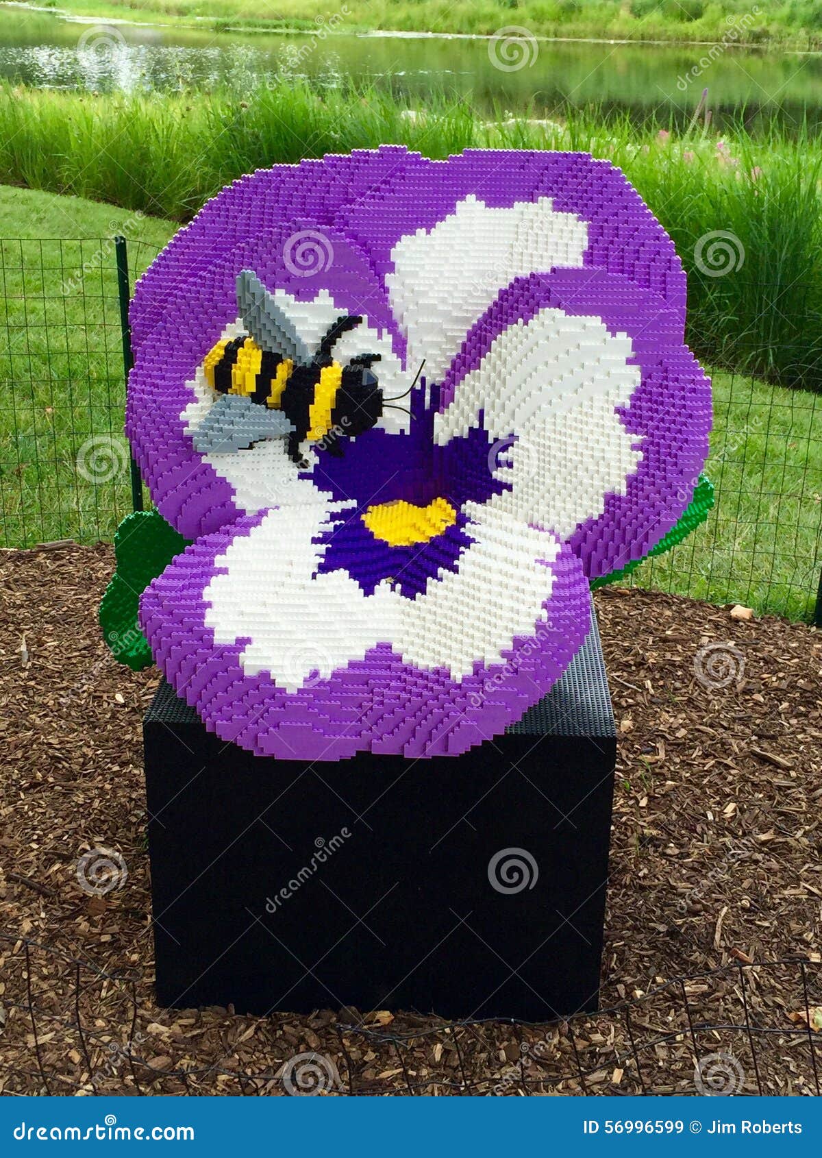 Abeja en Pansy in Lego imagen de archivo editorial. Imagen de tomado ...