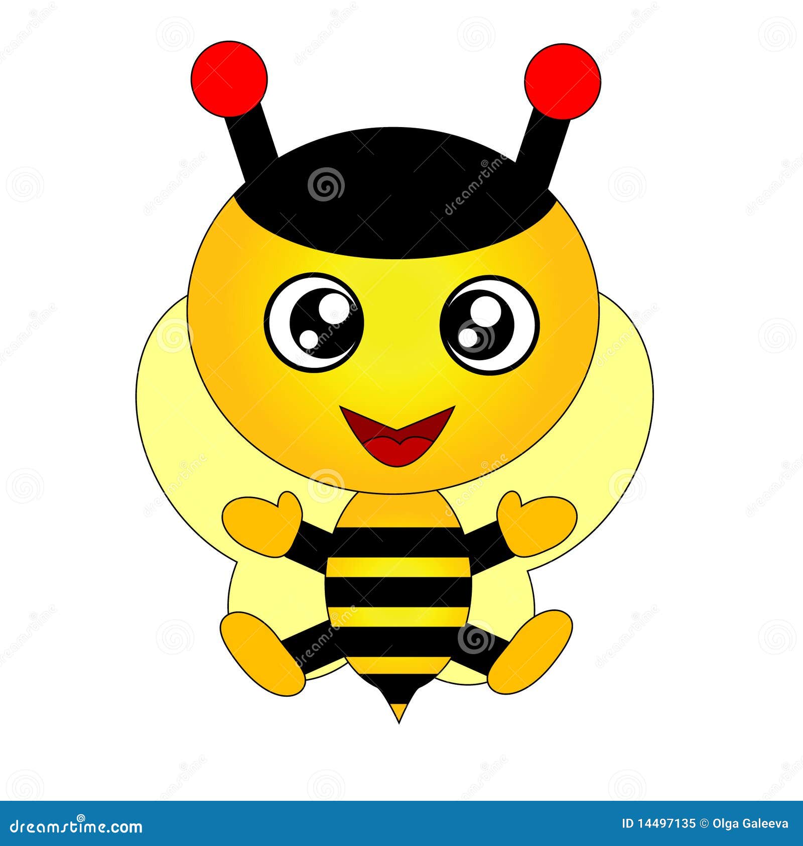 Abeja feliz stock de ilustración. Ilustración de lindo - 14497135