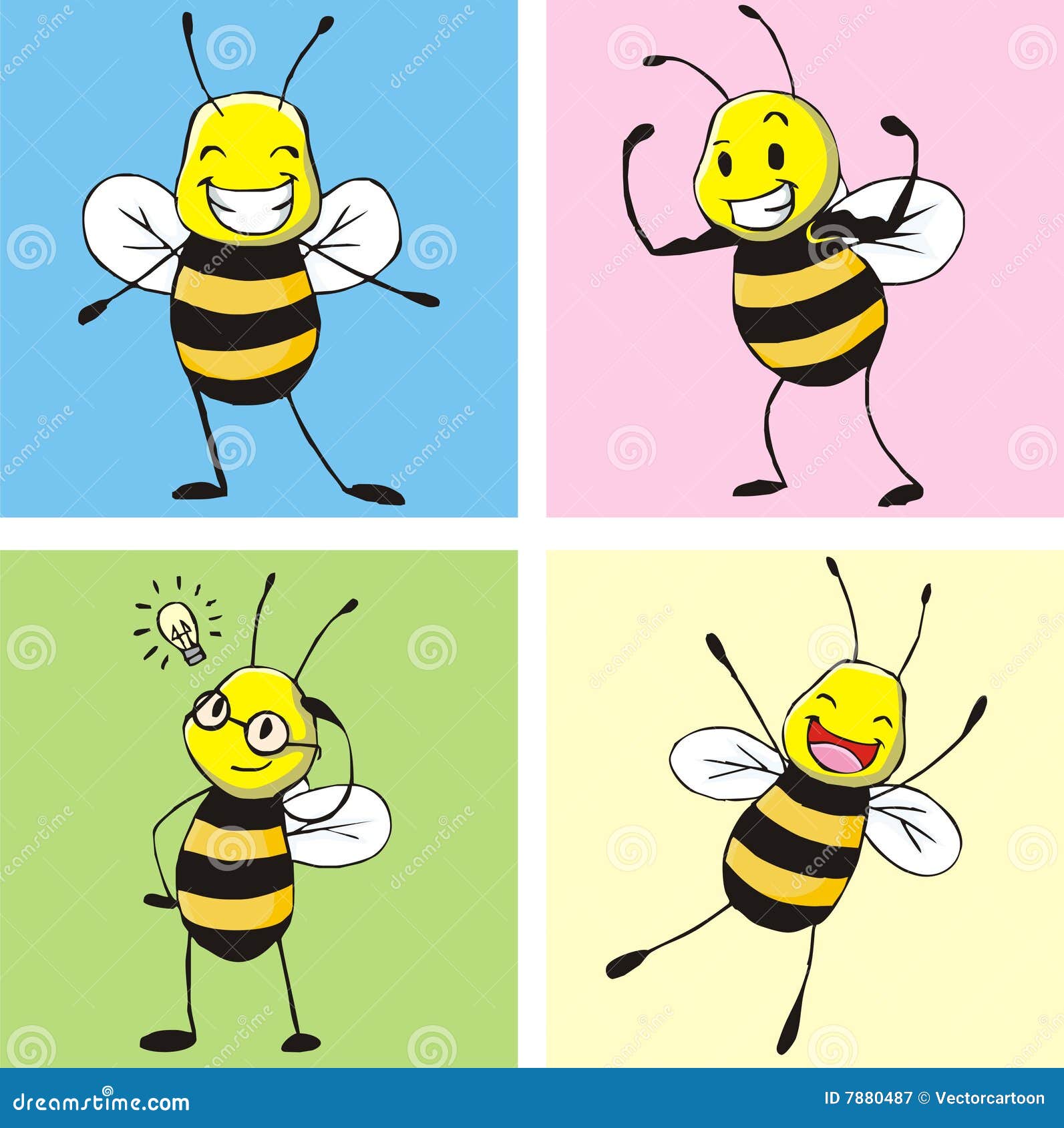 Abeja feliz stock de ilustración. Ilustración de felicidad - 7880487