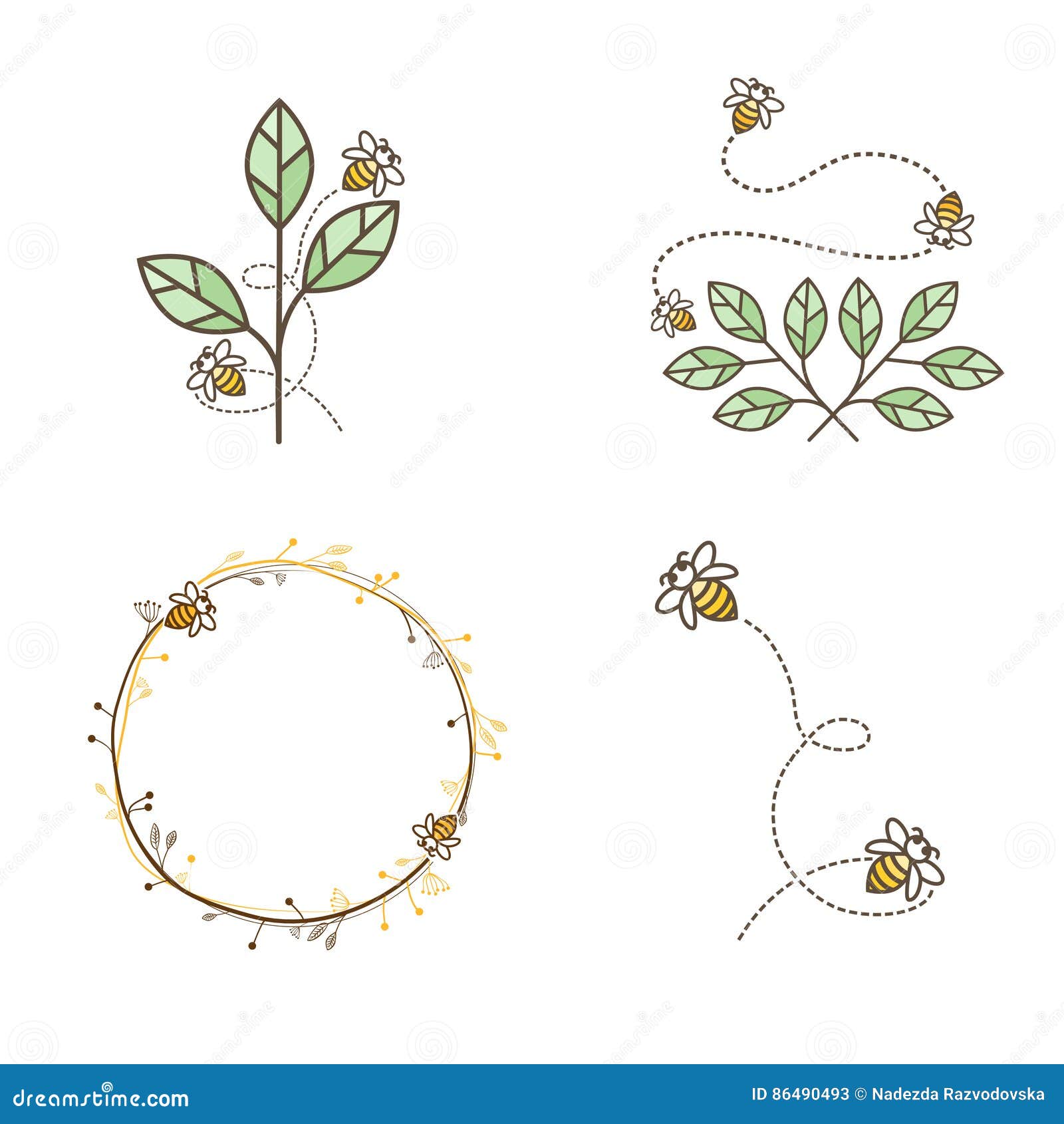 Abeja Logo Design Set ilustración del vector. Ilustración de miel ...