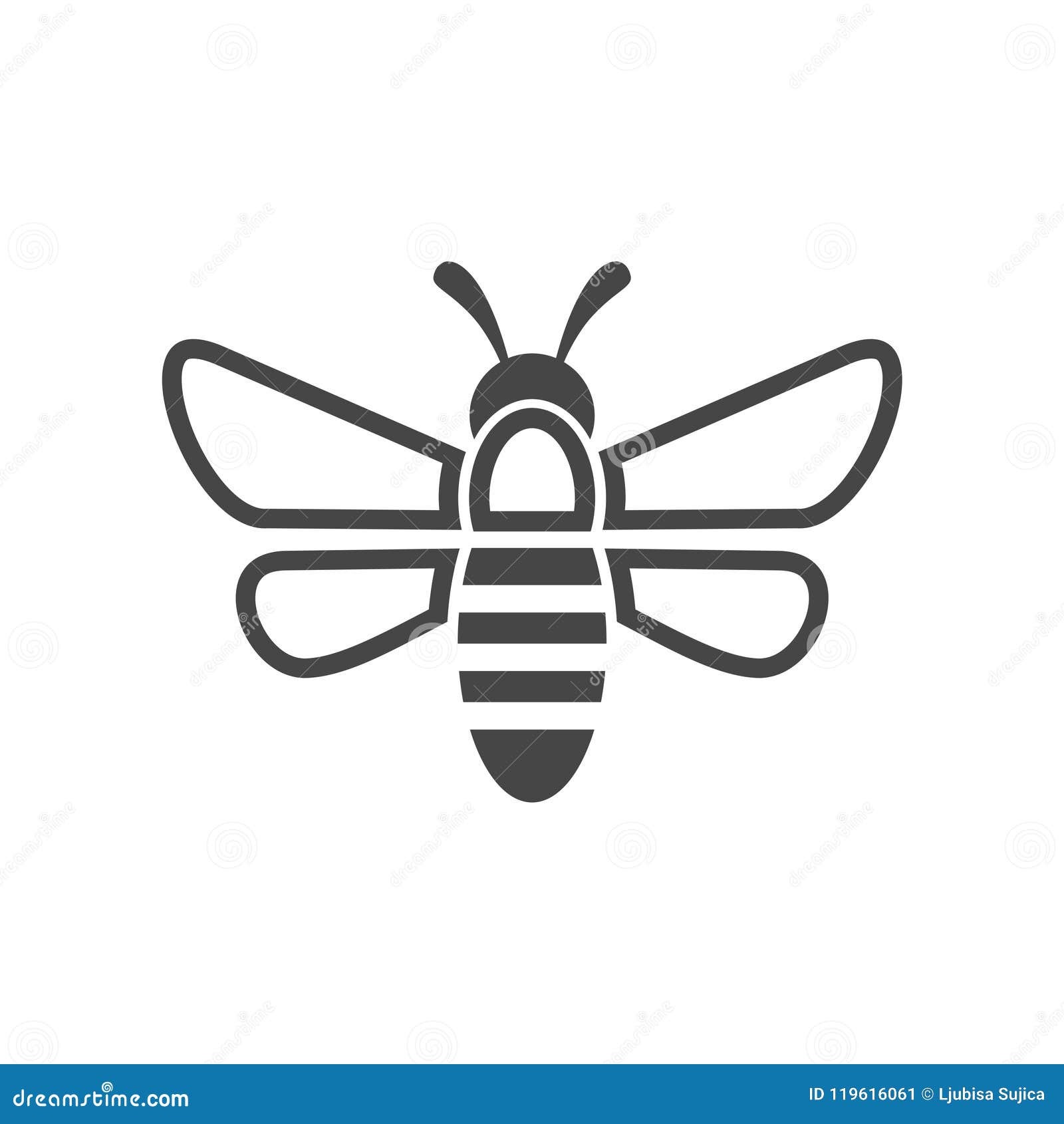 Abeja Logo Sign Icon ilustración del vector. Ilustración de mosca ...