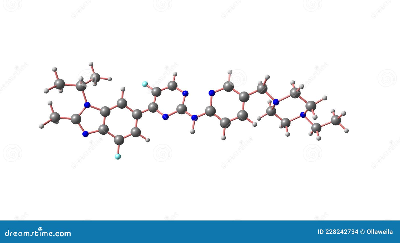 Abemaciclib Molecular Structure Isolated on White Stock Illustration ...