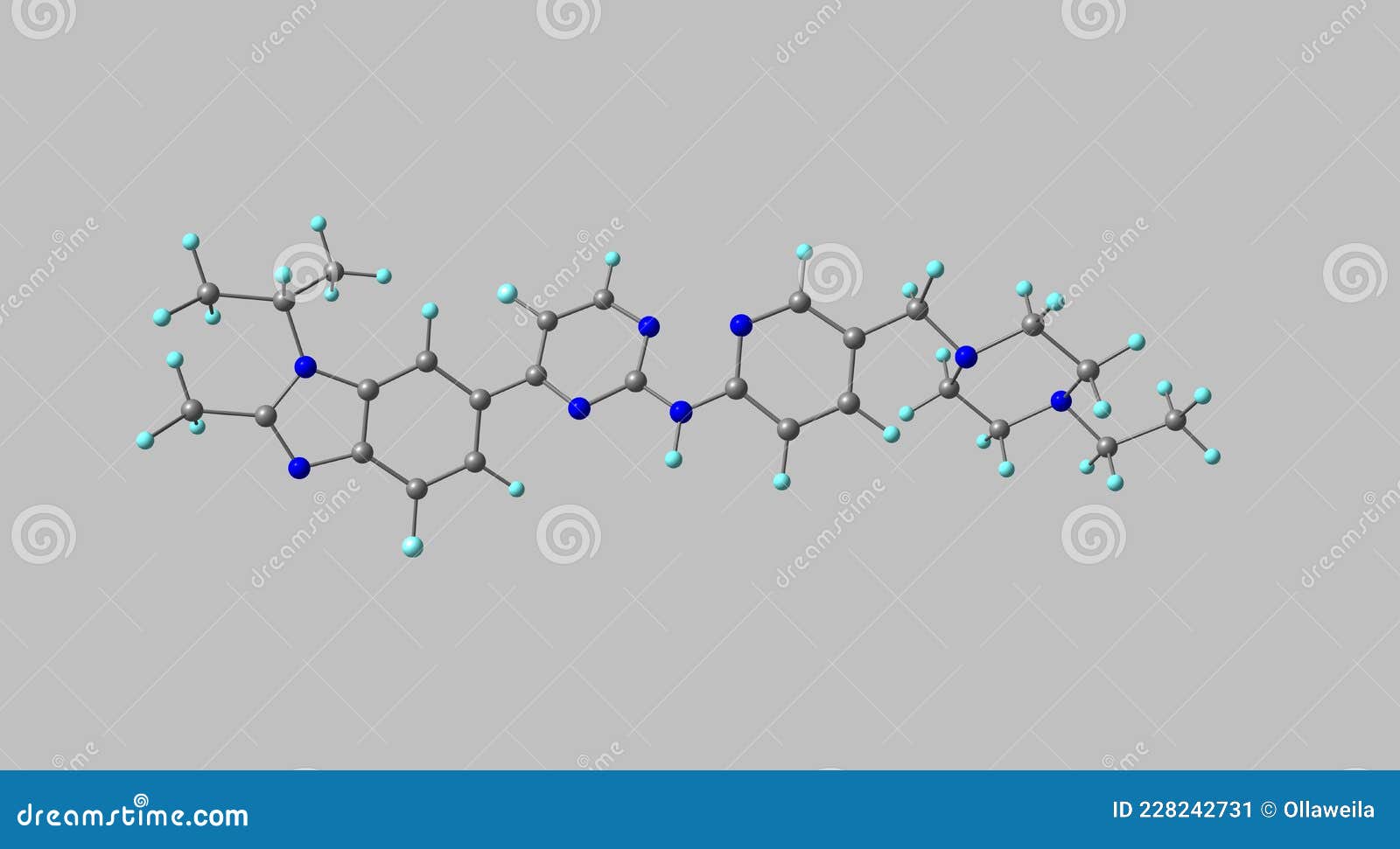 Abemaciclib Molecular Structure Isolated on Grey Stock Illustration ...