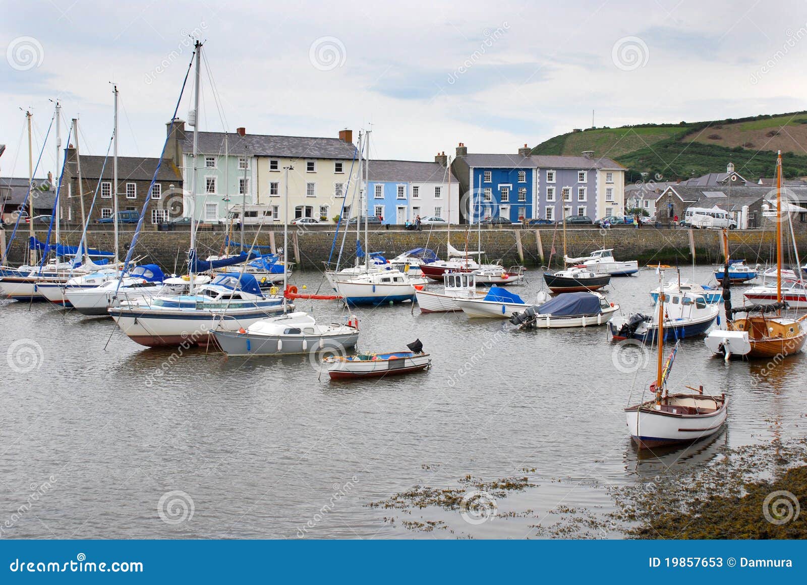 Aberaeron stock image. Image of harbour, coastline, daytime - 19857653