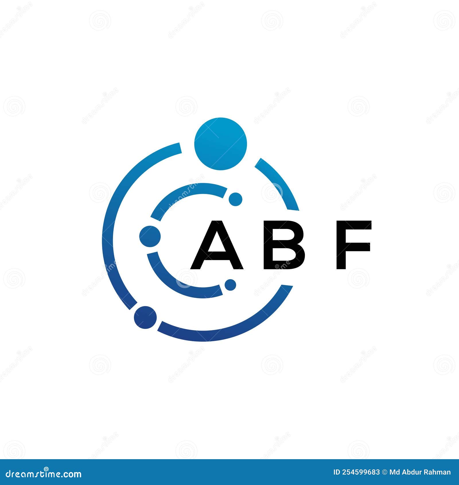 ABF Letter Logo Design on Black Background. ABF Creative Initials ...