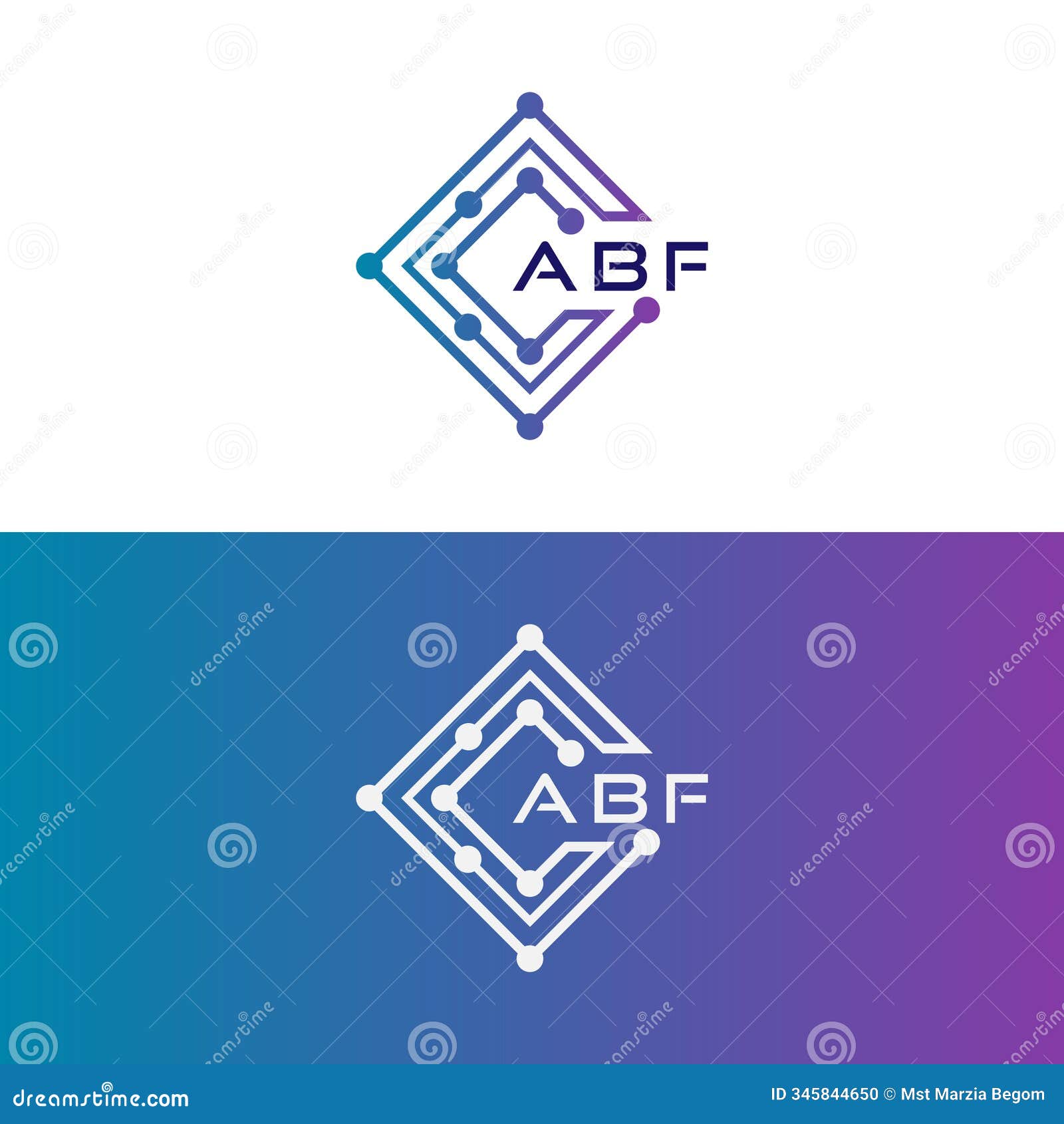 ABF Tech Initial Logo Design Icon for Technology, Digital, Tech ...