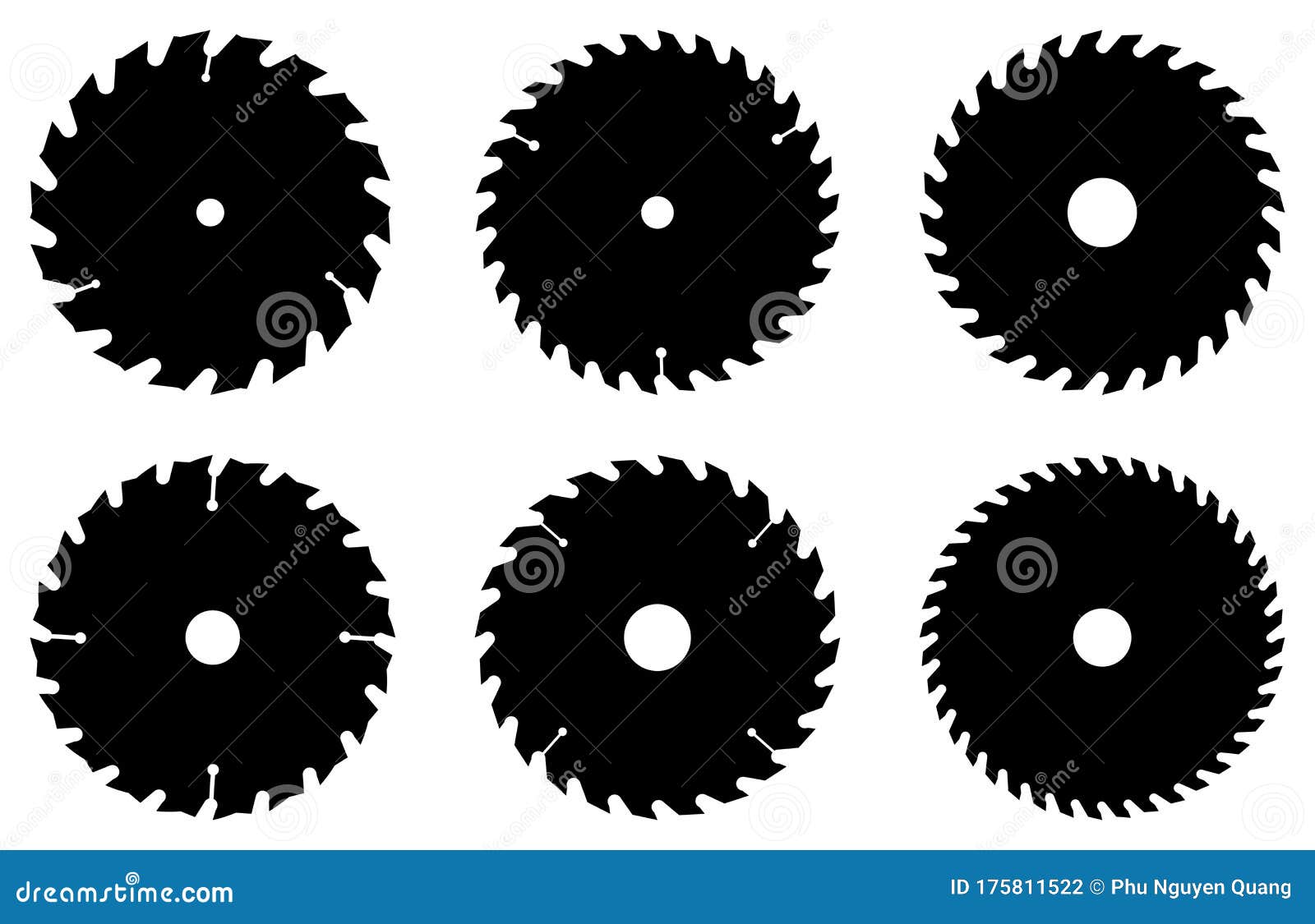 Circular Saw Blade. Silhouette Icons Vector Illustration ...