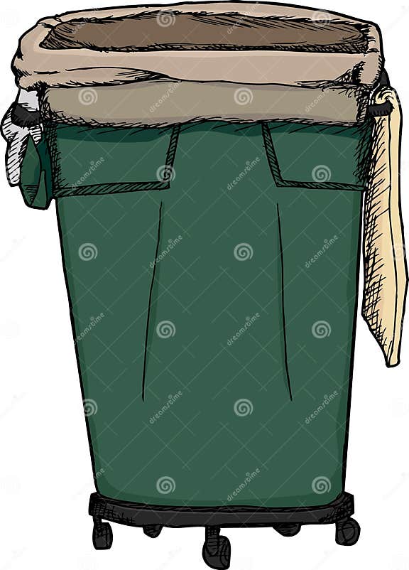 Abfall-Dose mit Rad vektor abbildung. Illustration von geöffnet - 23371670