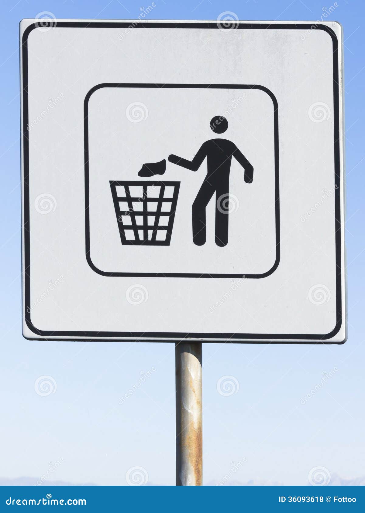 Abfall- oder Abfallzeichen stockfoto. Bild von zeichen - 36093618