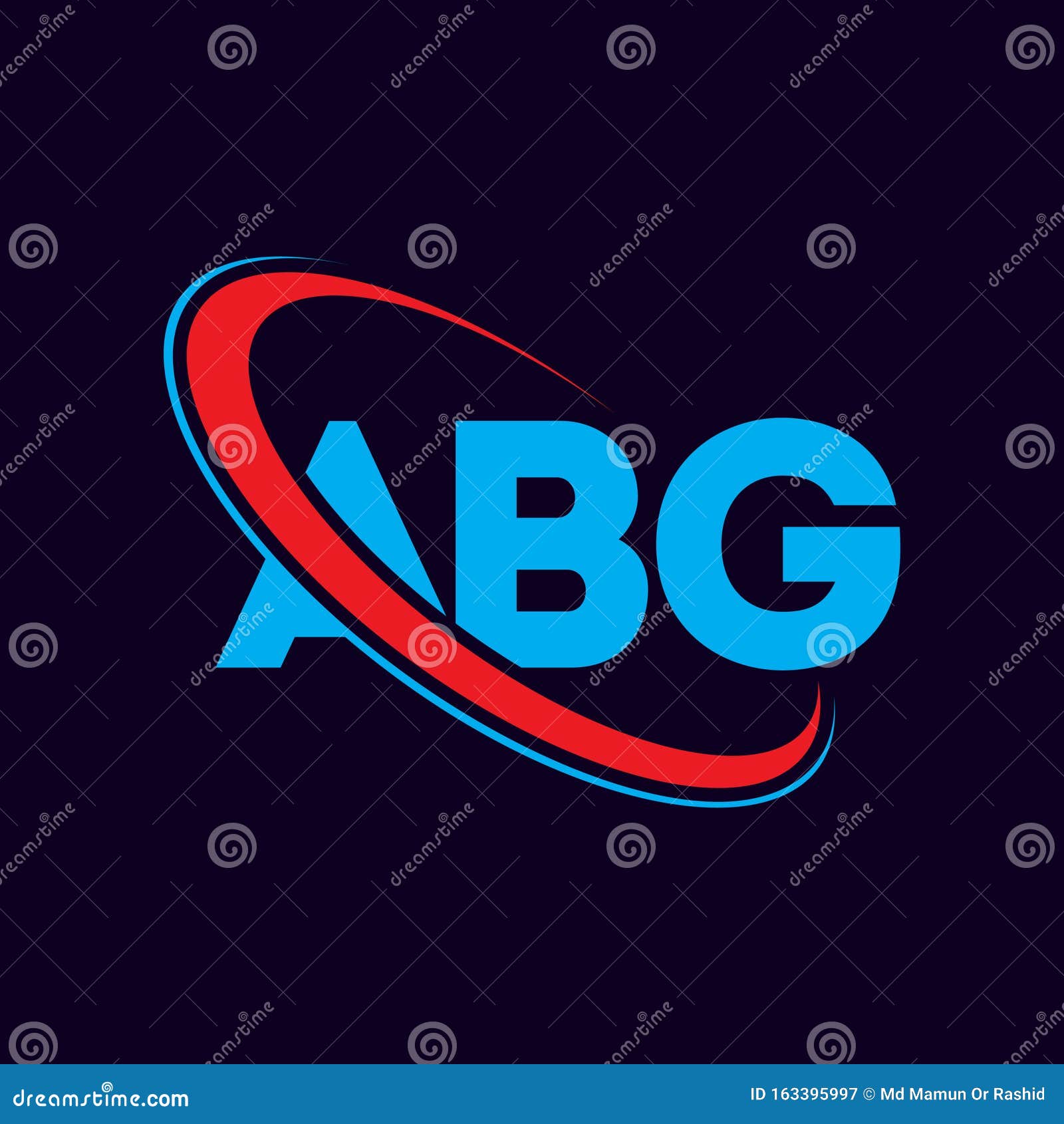 ABG Letter Logo Design, ABG Letter, ABG Design with Blue and Red Color ...