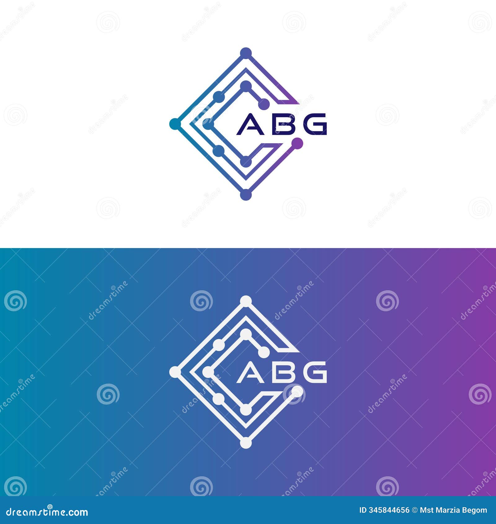 ABG Tech Initial Logo Design Icon for Technology, Digital, Tech ...
