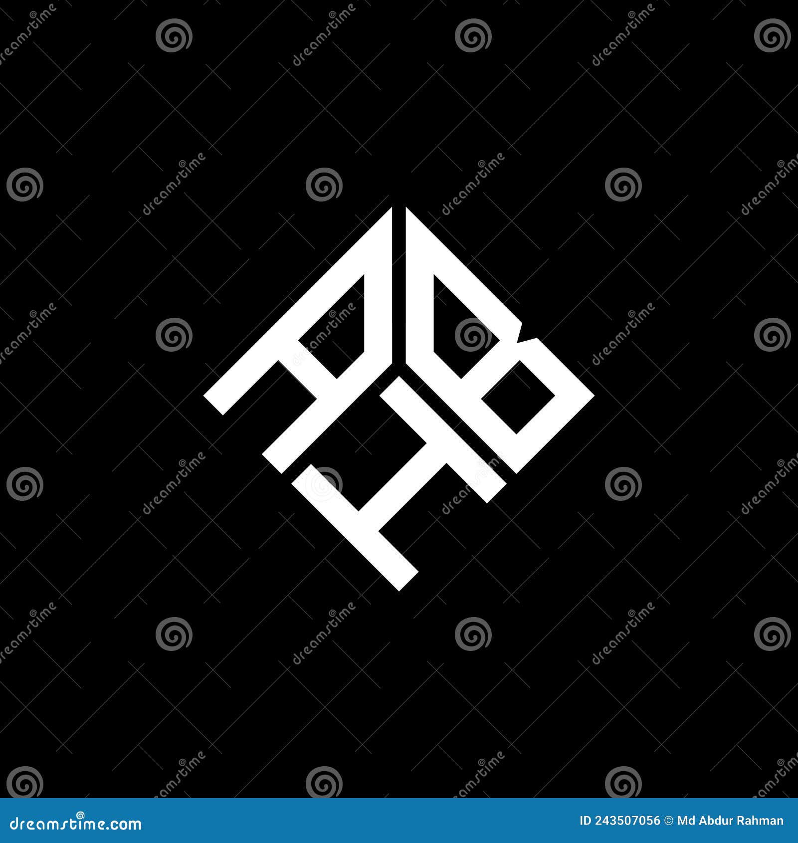 ABH Letter Logo Design On Black Background. ABH Creative Initials ...
