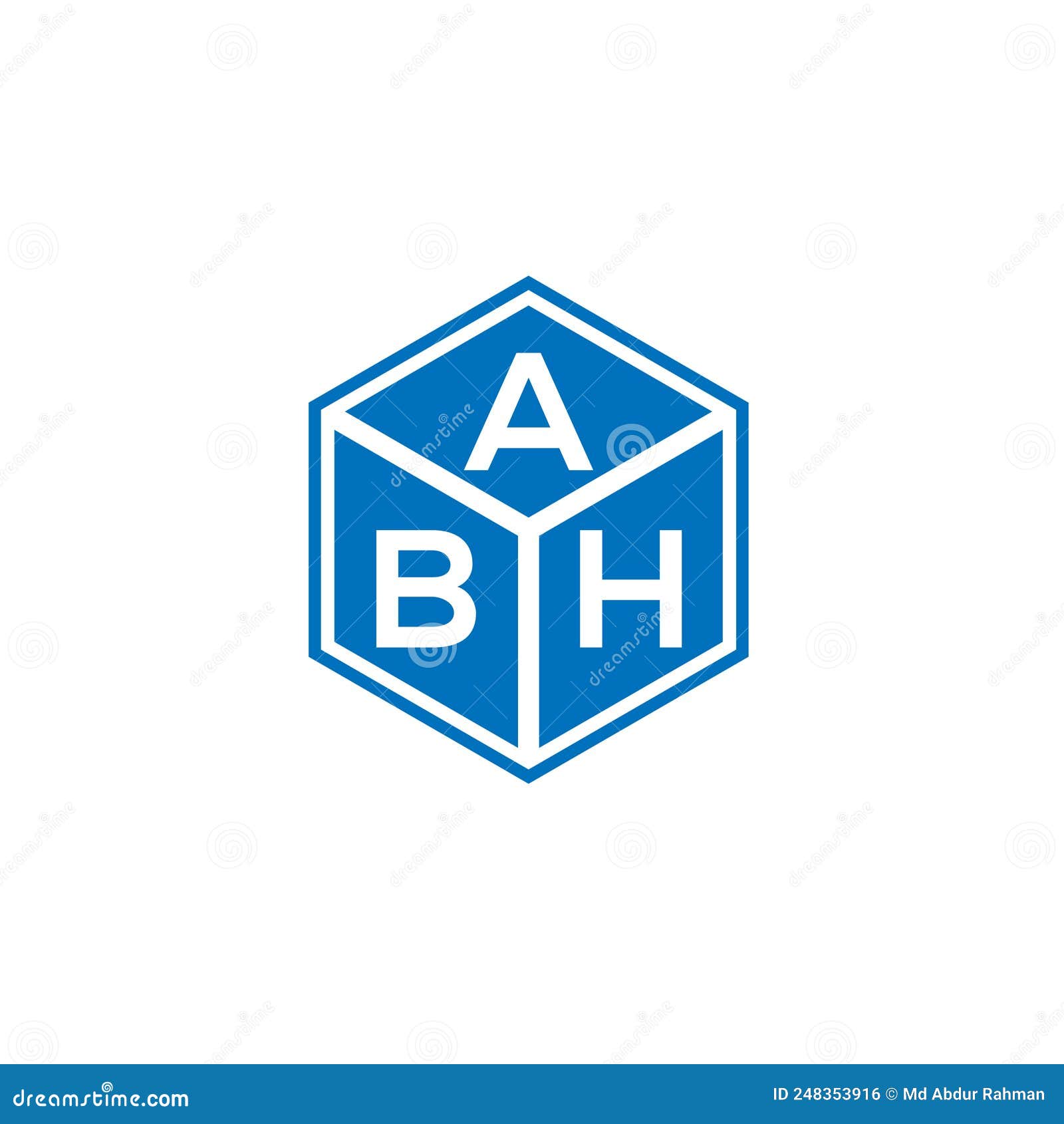 ABH Letter Logo Design on Black Background. ABH Creative Initials ...