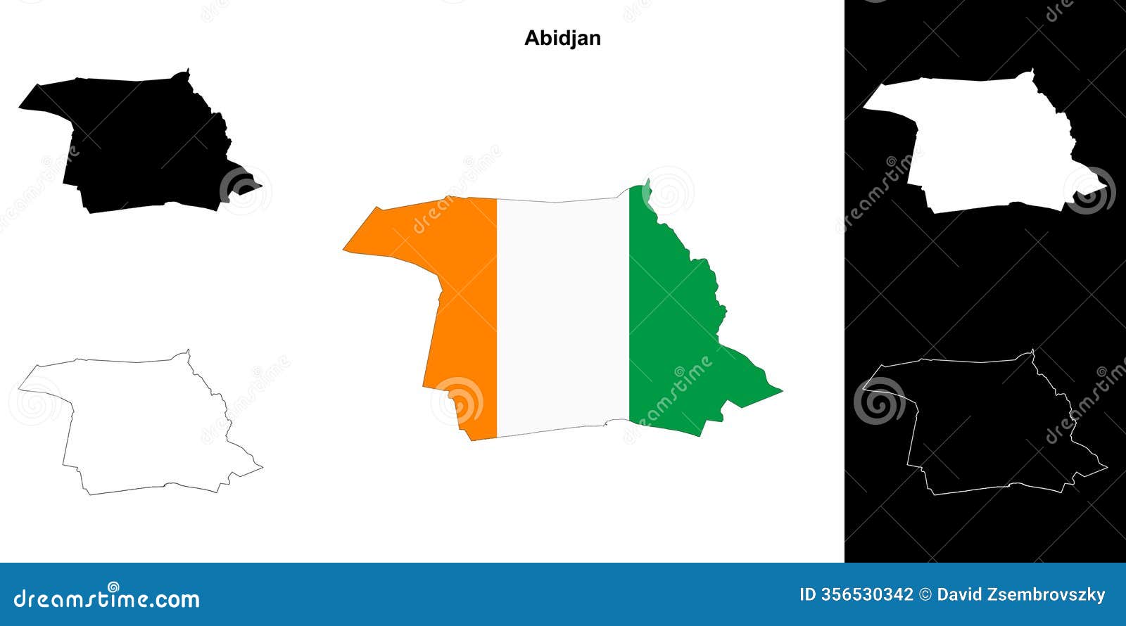 Abidjan Outline Map Vector Illustration | CartoonDealer.com #356530342
