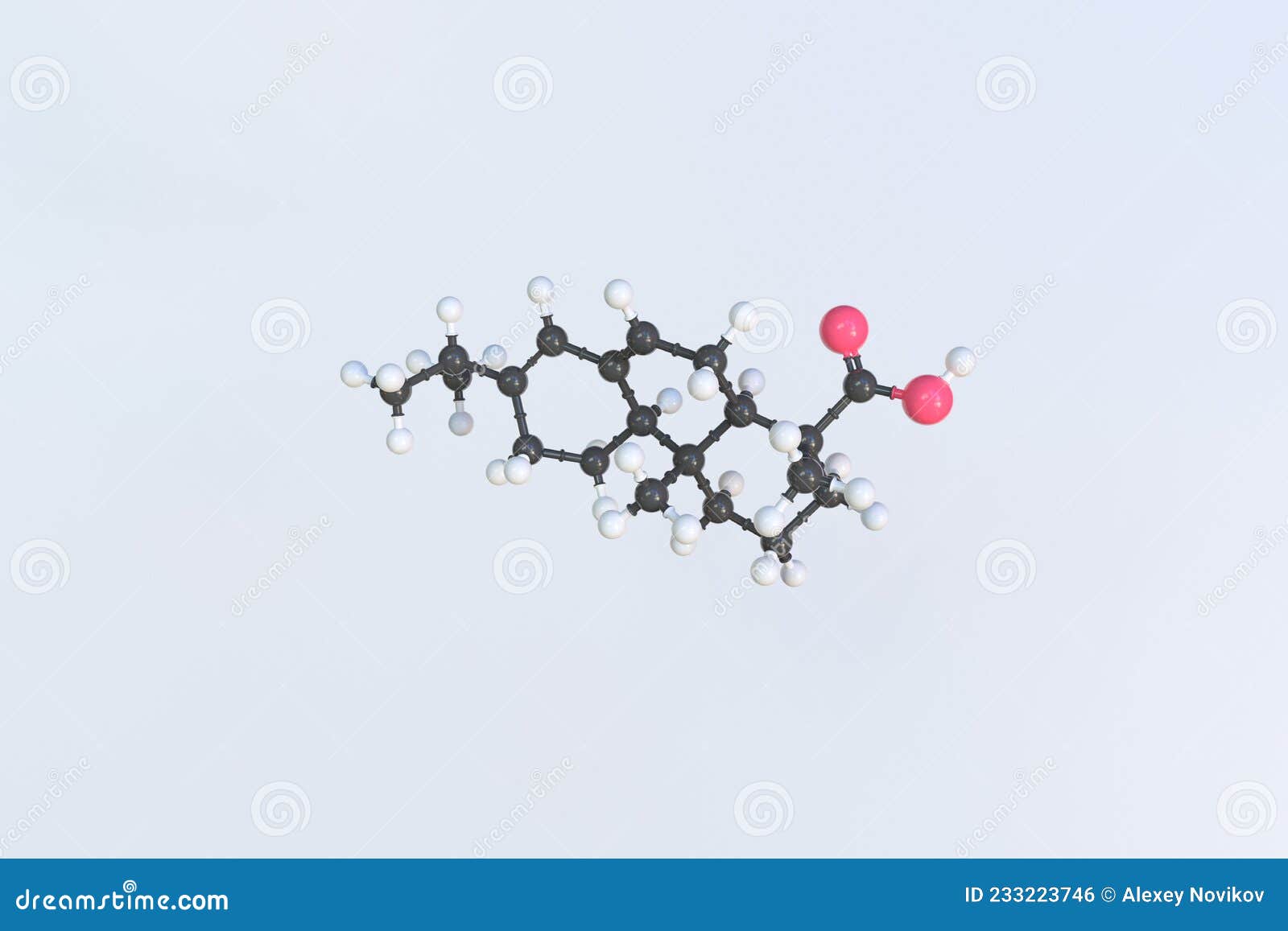 Abietic Acid Molecule. Isolated Molecular Model. 3D Rendering Stock ...