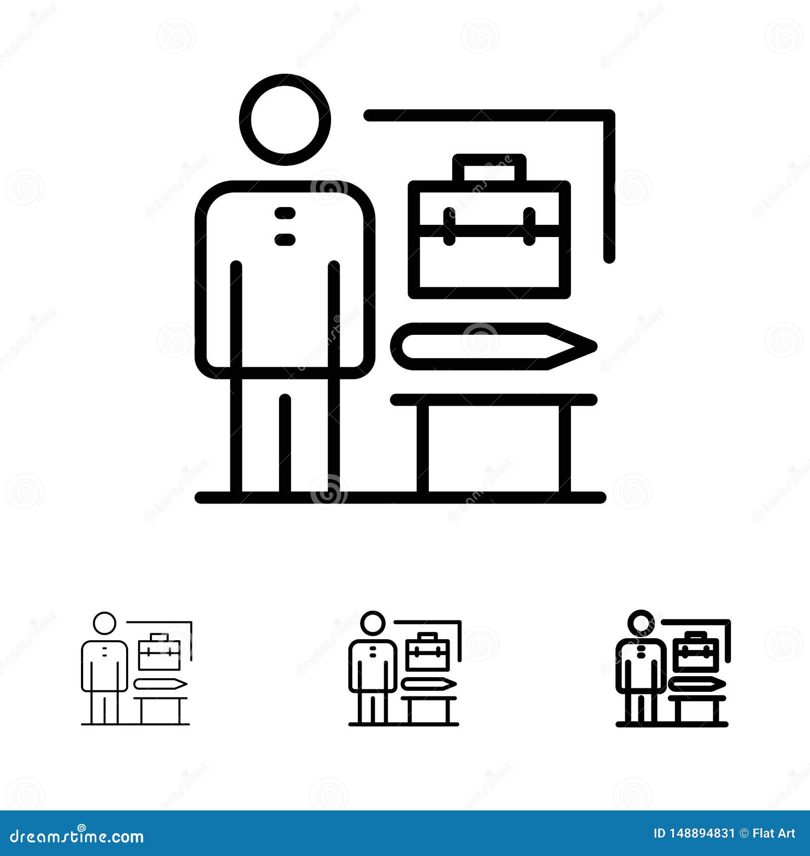 Abilities, Accomplished, Achieve, Businessman Bold and Thin Black Line ...