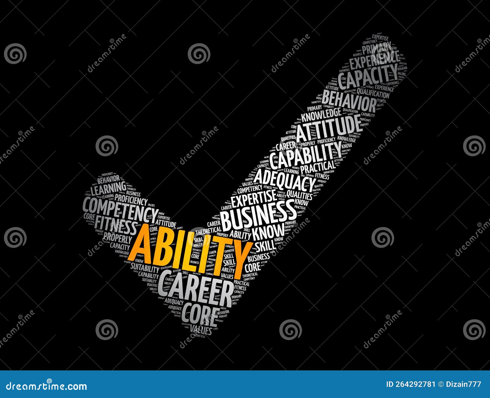 Ability Check Mark Word Cloud Collage, Concept Background Stock ...