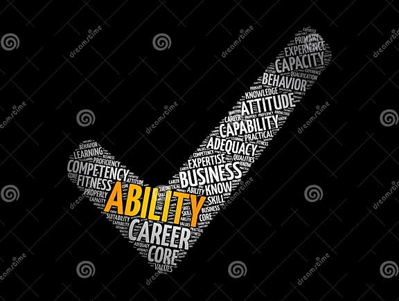 Ability Check Mark Word Cloud Collage, Concept Background Stock ...