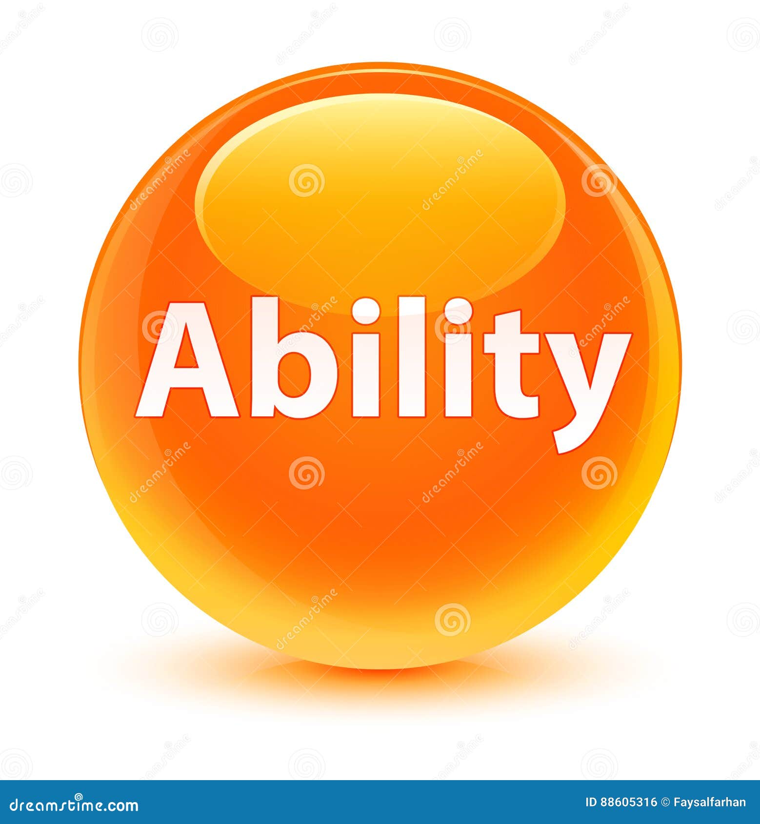 Ability Glassy Orange Round Button Stock Illustration - Illustration of ...