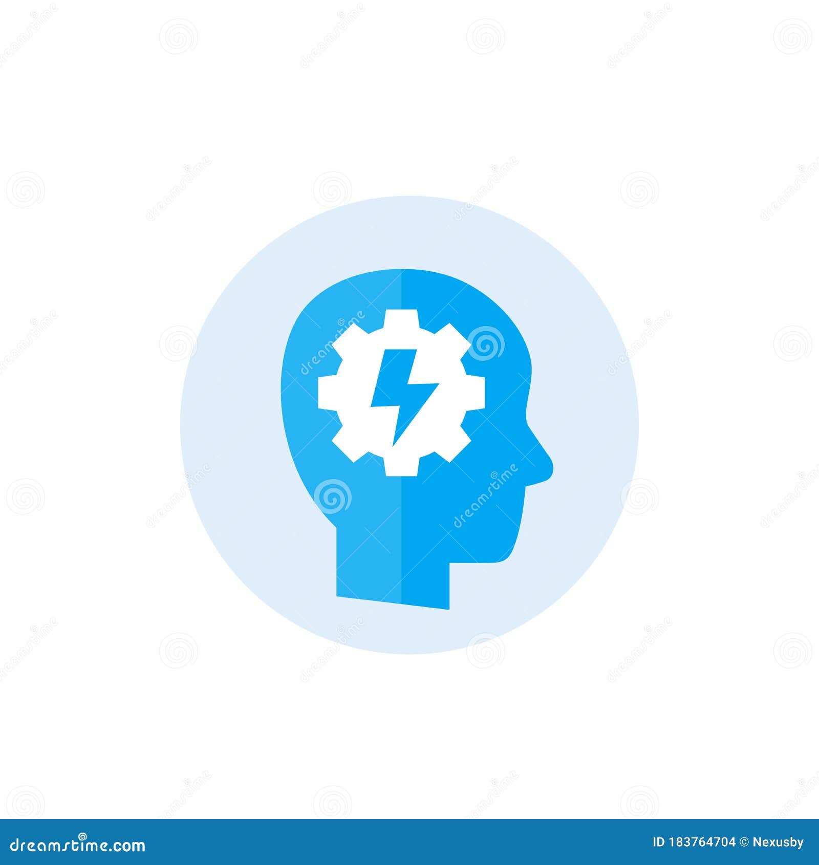 Ability Icon with Human Head and Gear Stock Vector - Illustration of ...